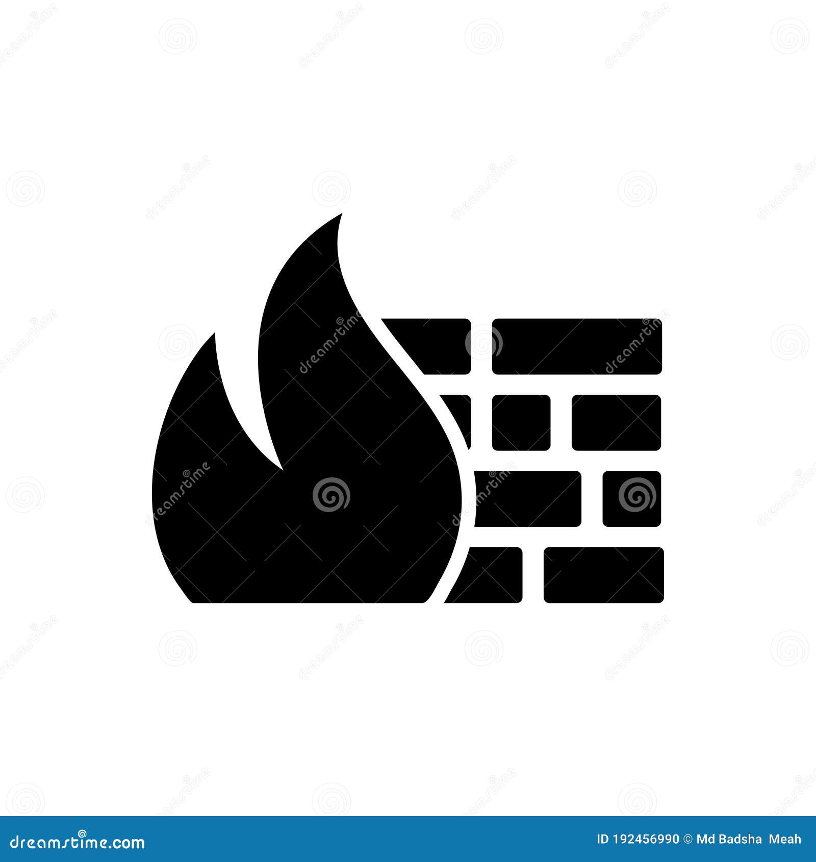 Firewall Icon In Outline Style Isolated On White Background. Hackers ...