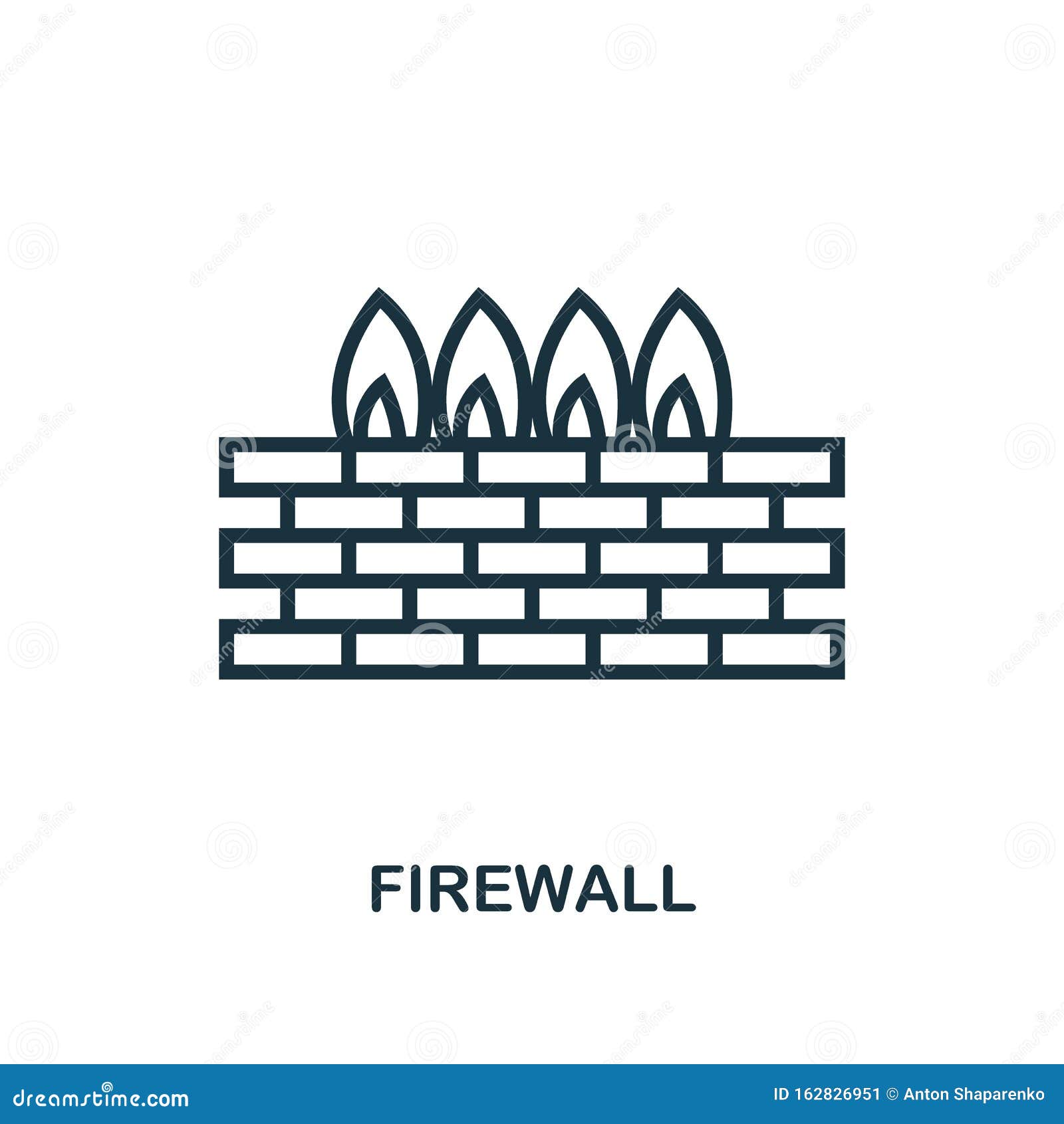Firewall Icon Outline Style. Thin Line Creative Firewall Icon for Logo ...