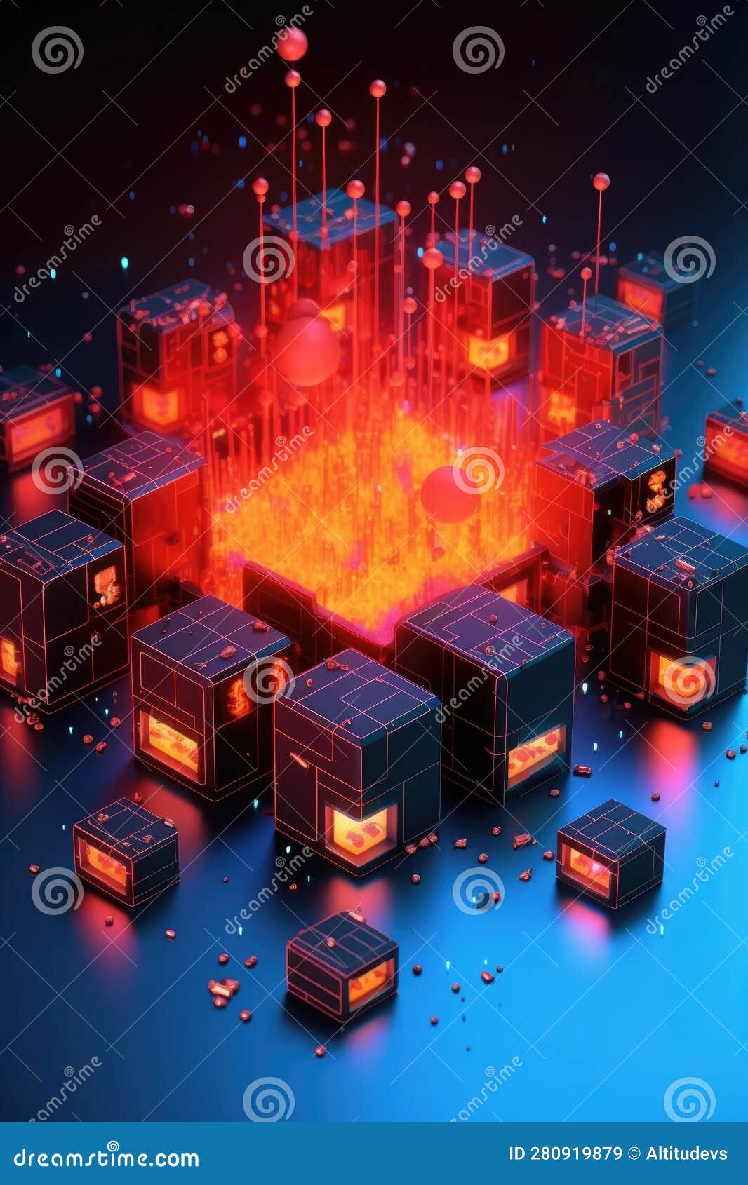 Firewall Icon Surrounded by Network Connections Stock Illustration ...