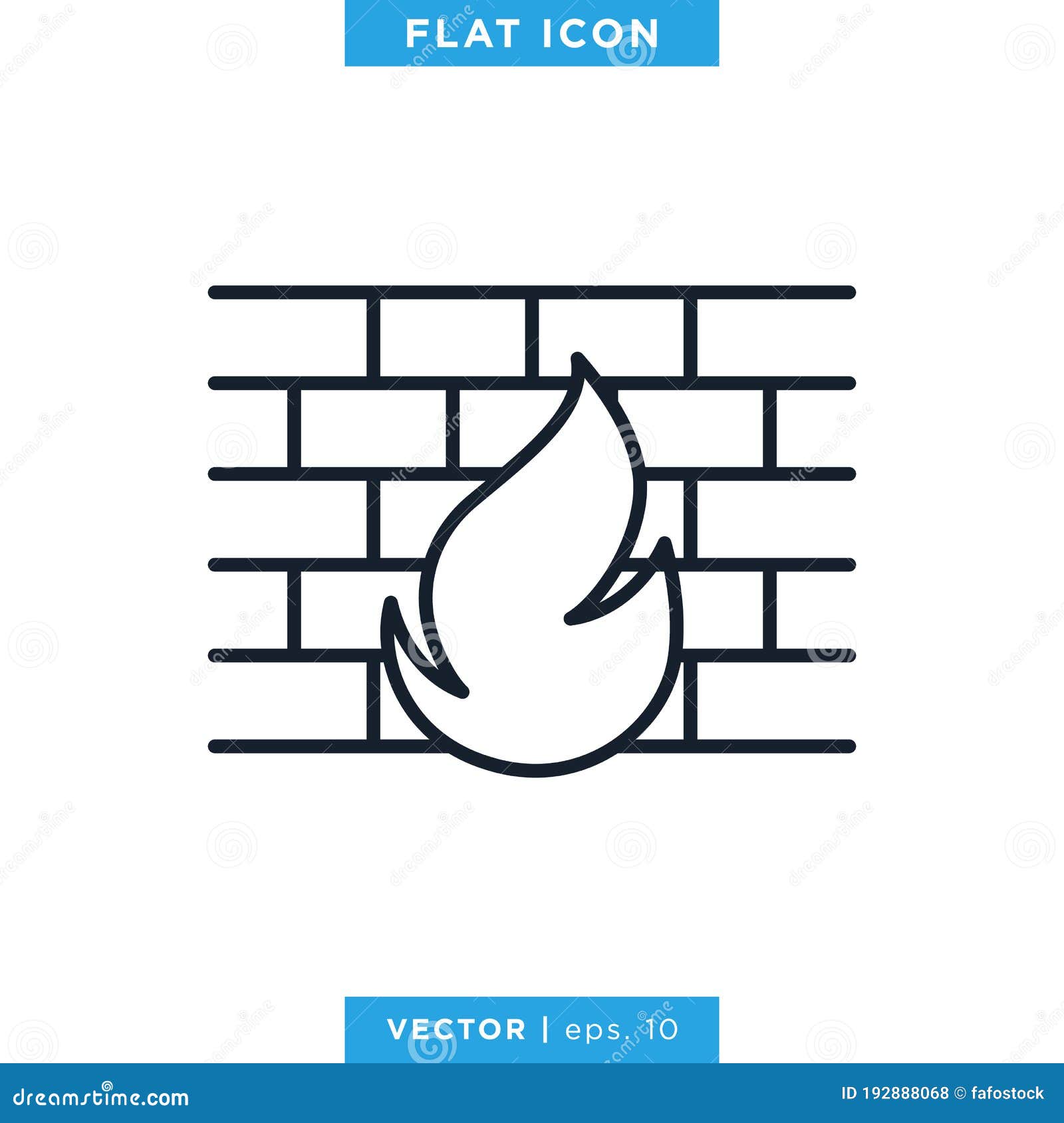 Firewall Icon Vector Design Template. Editable Stroke Stock Vector ...