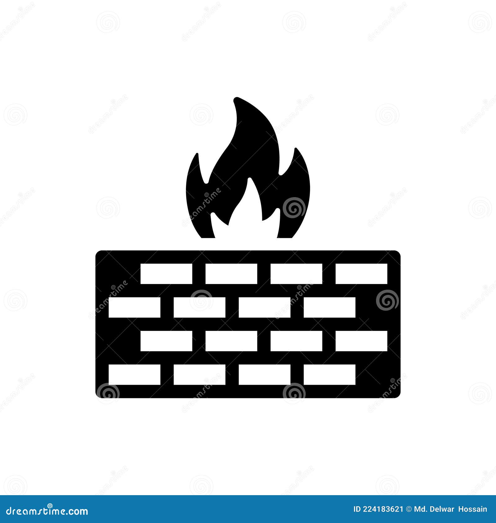 Firewall icon stock vector. Illustration of design, protection - 224183621