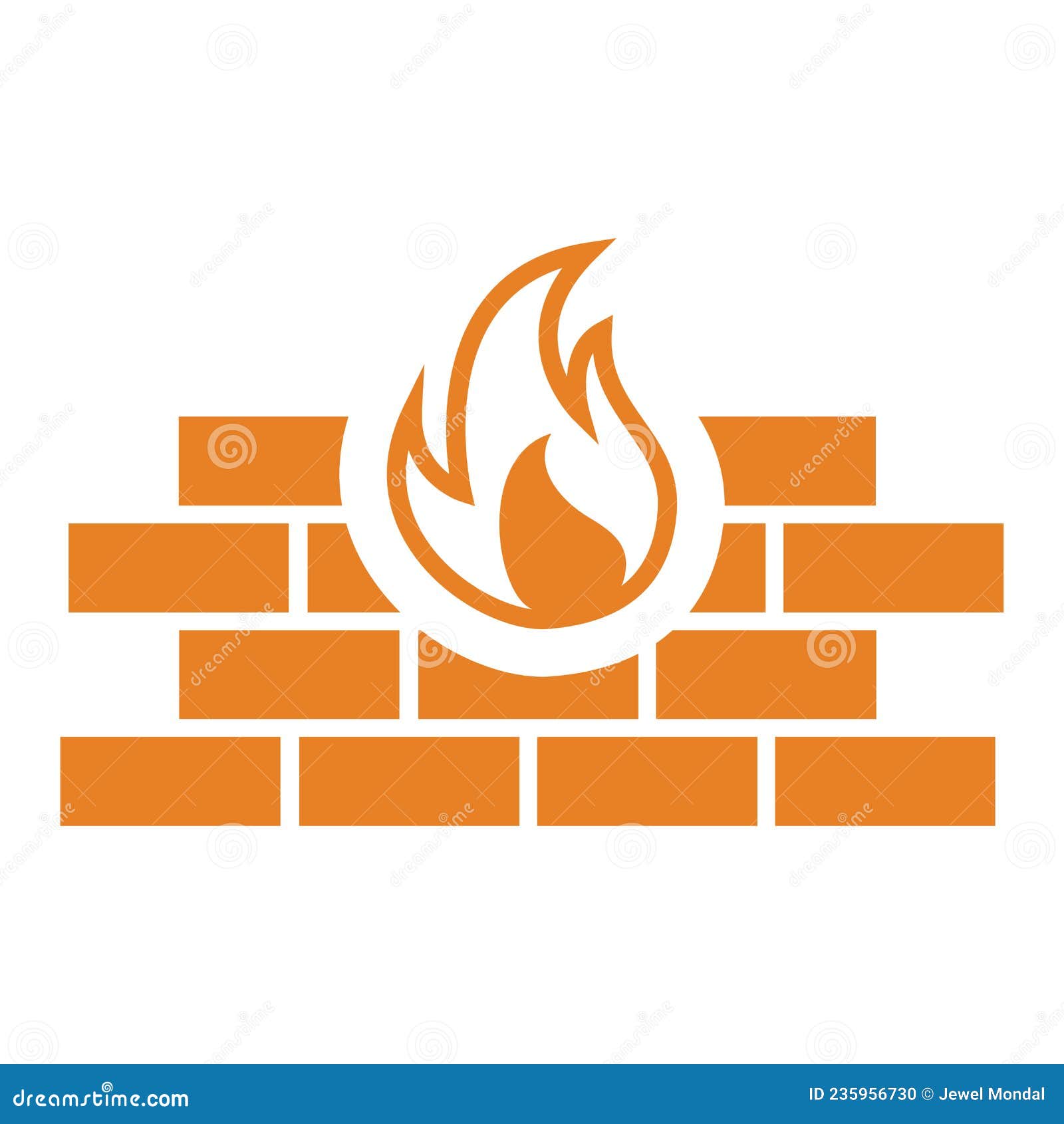 Firewall Icon. Orange Vector Sketch. Stock Vector - Illustration of ...