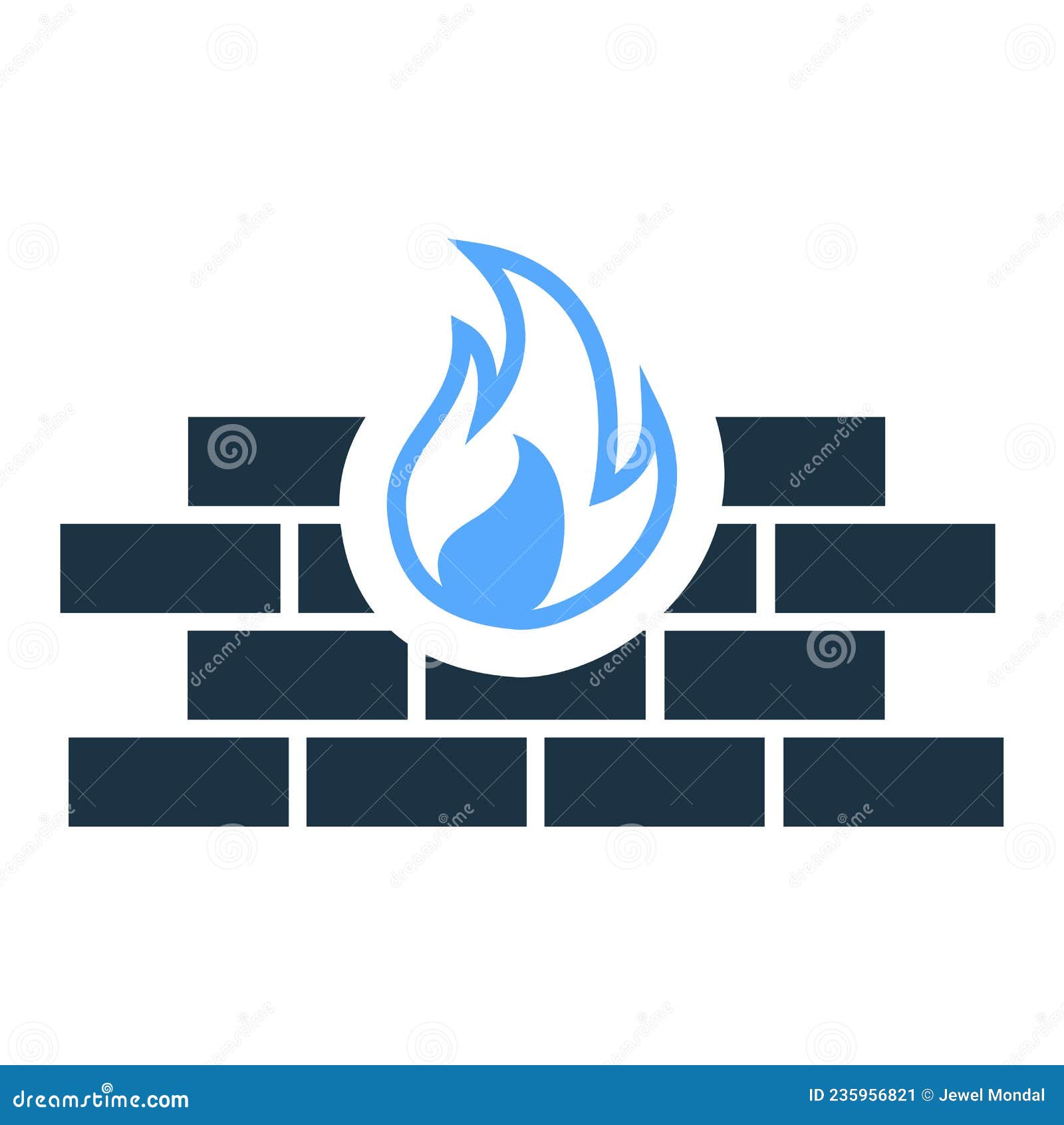 Firewall Icon. Editable Vector Graphics. Stock Vector - Illustration of ...