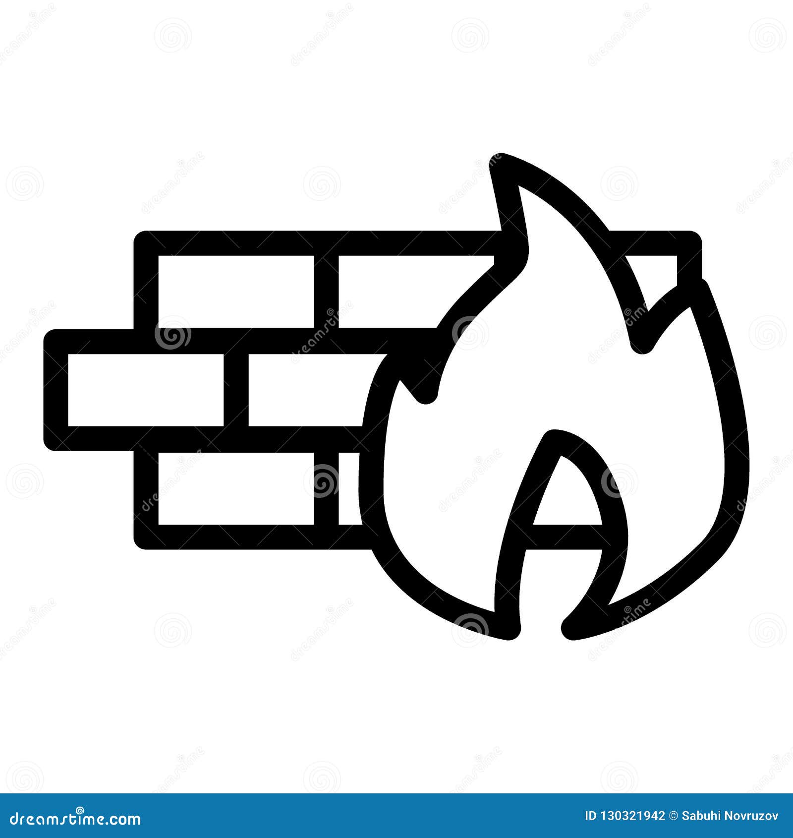 Firewall Line Icon. Fire Safety Vector Illustration Isolated on White ...