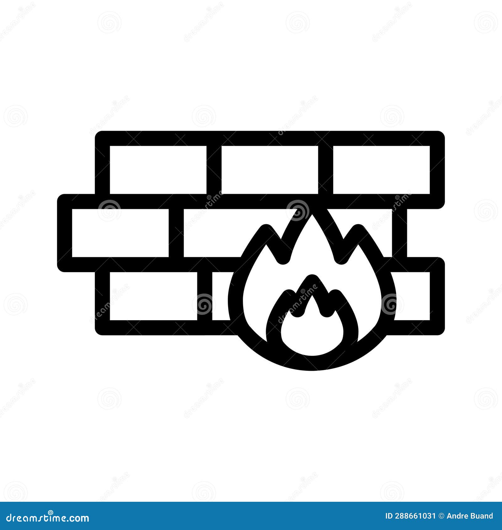 Firewall Line Icon Illustration Vector Graphic Stock Illustration ...