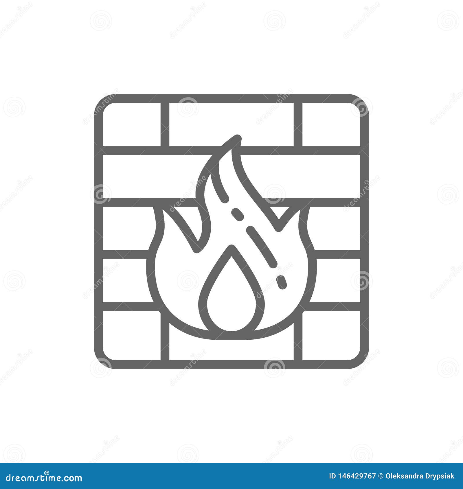 Firewall line icon. stock vector. Illustration of communication - 146429767