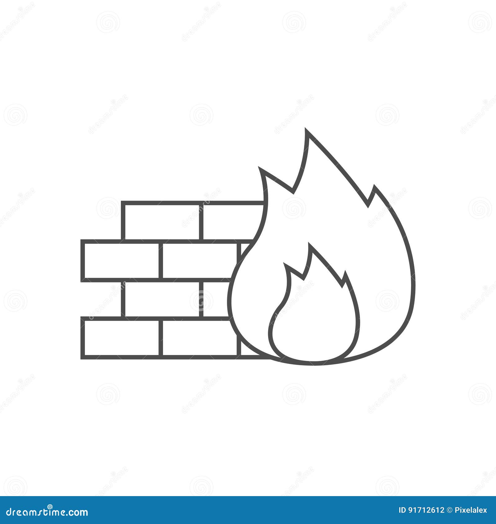 Firewall Line Vector Icons And Signs. Protection, Security, Perimeter ...