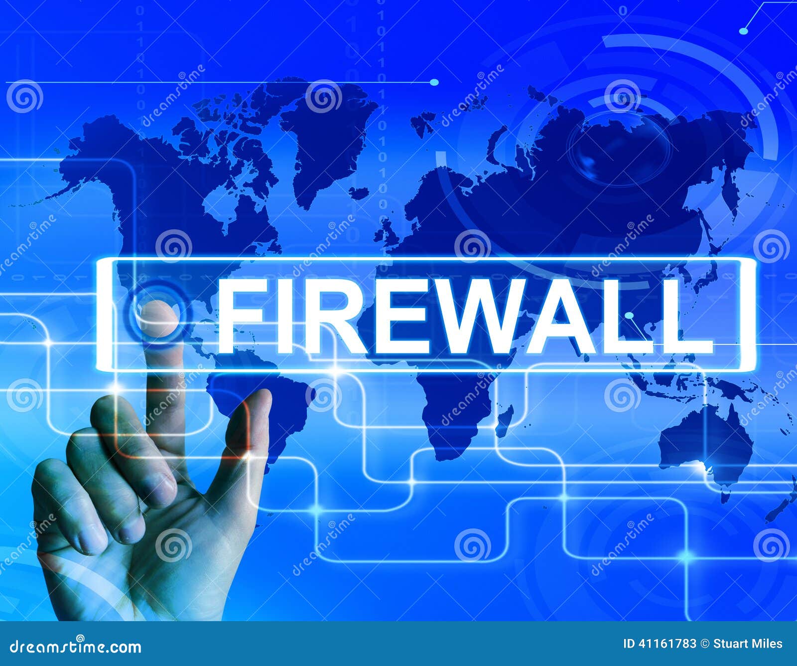 Firewall Map Displays Internet Safety Security and Protection Stock ...