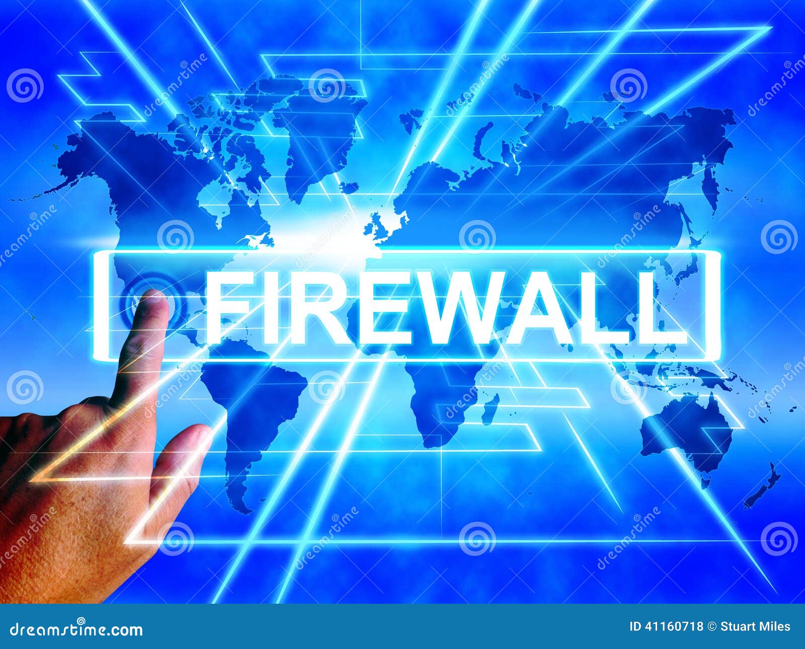 Firewall Map Displays Online Safety Security and Protection Stock ...