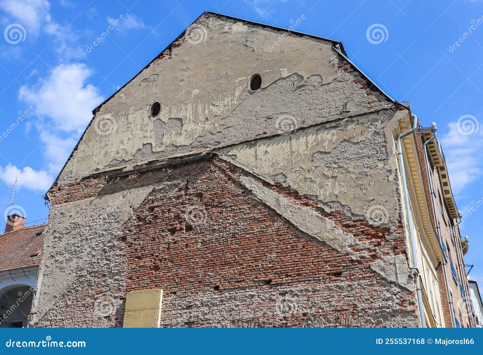 Firewall of an Old Building Stock Photo - Image of residential, stack ...