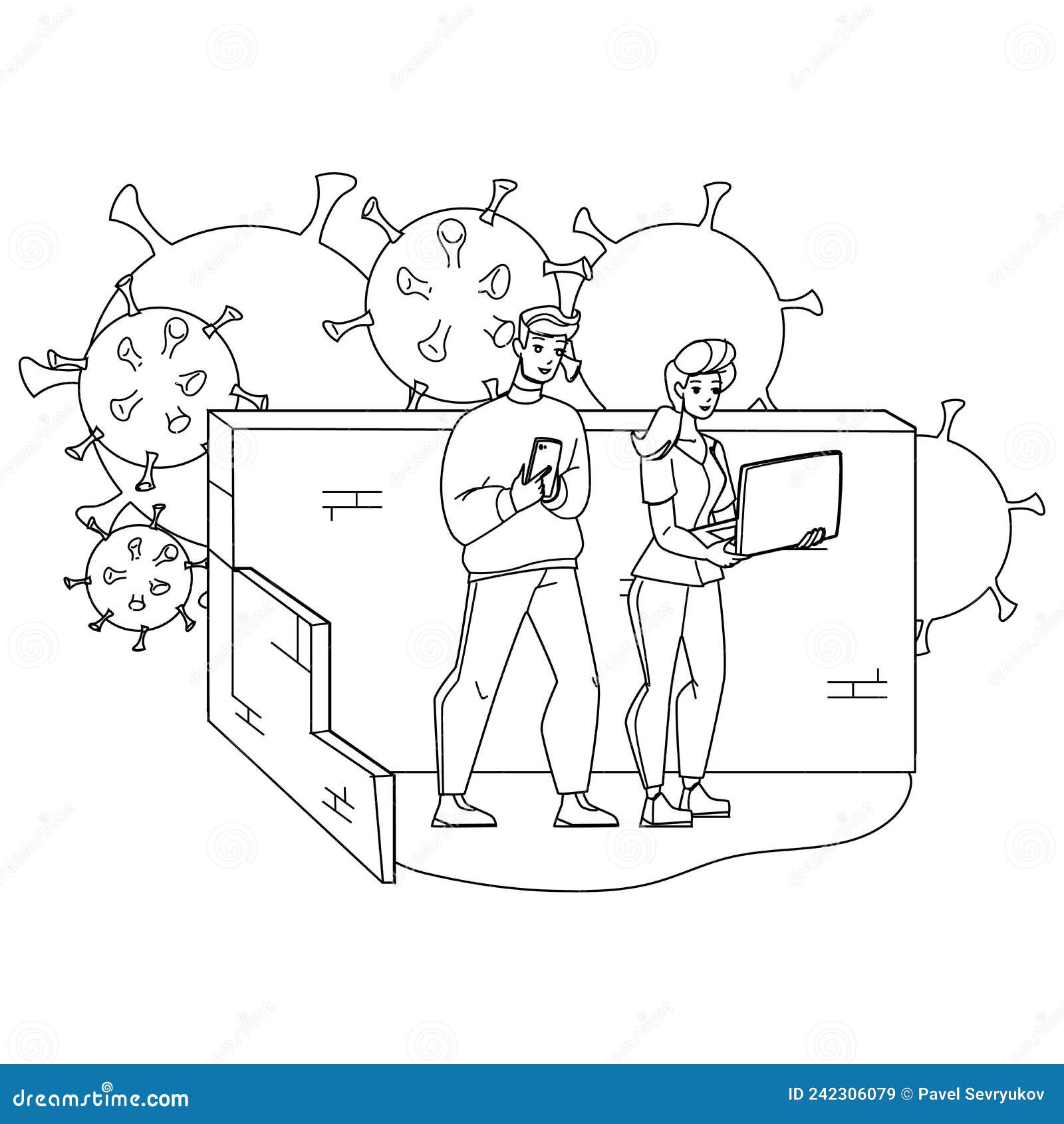Firewall protect vector stock vector. Illustration of digital - 242306079