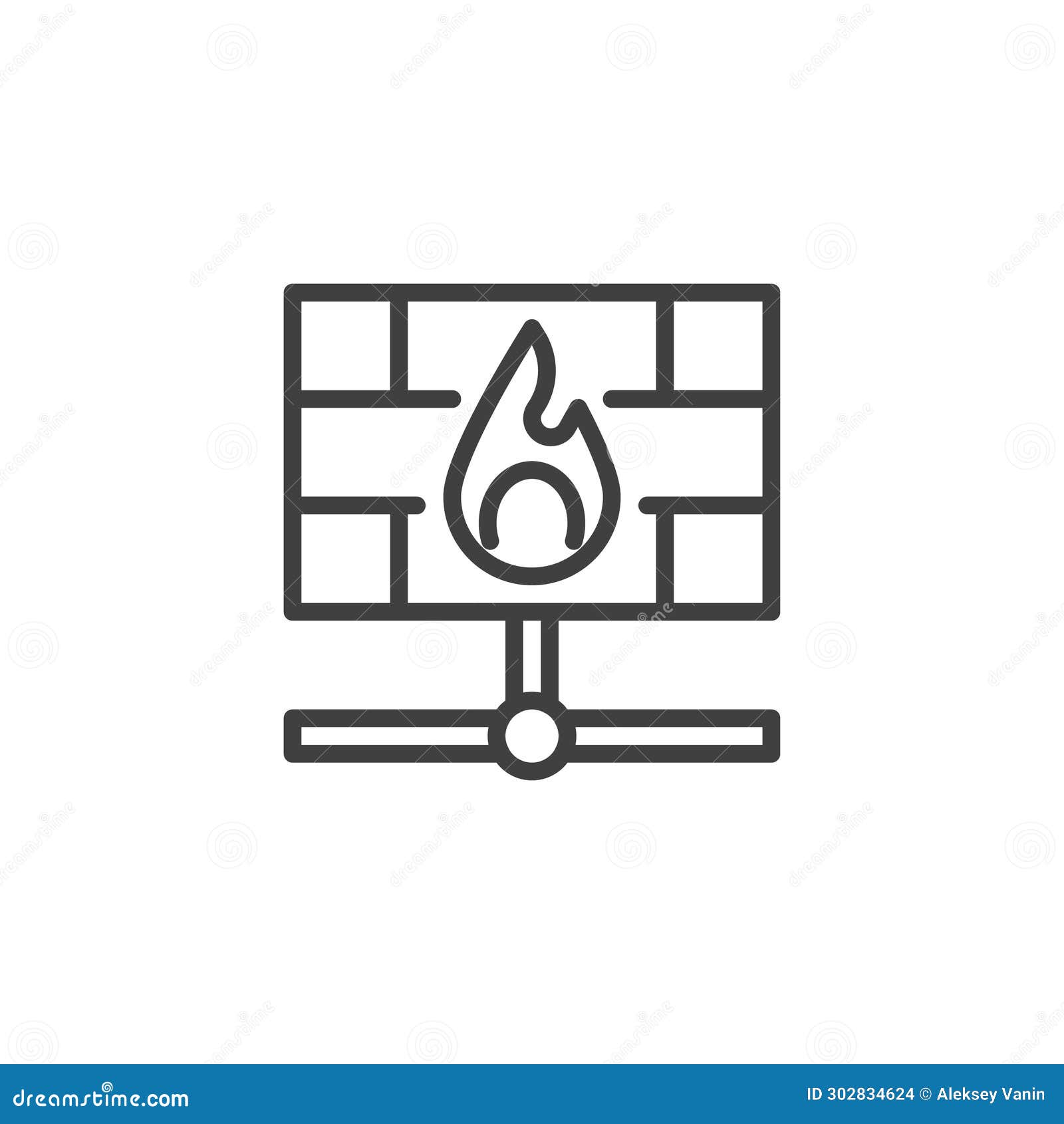 Firewall Protection Line Icon Stock Vector - Illustration of design ...