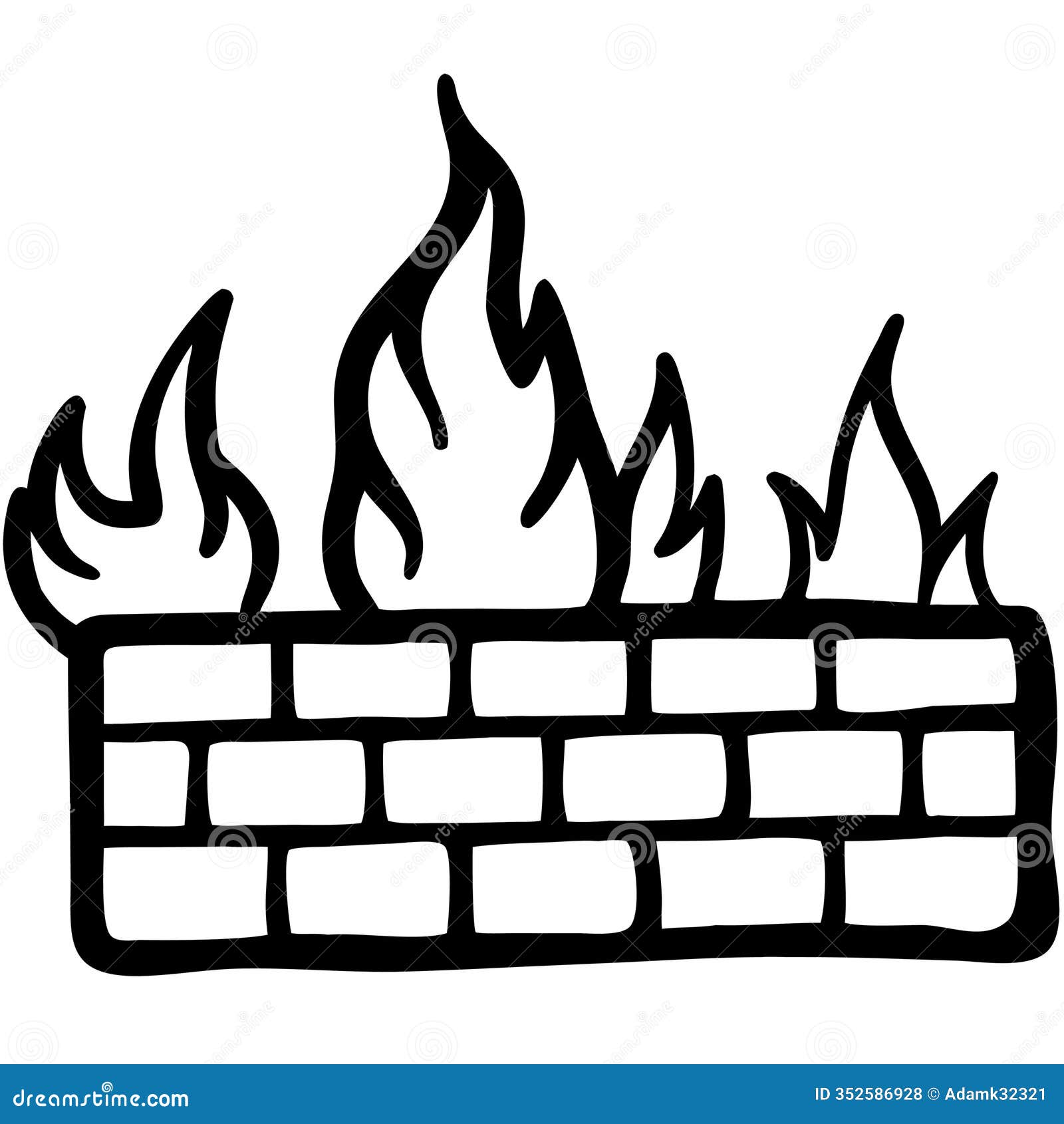 Firewall Protection Symbol Vector Illustration Cybersecurity Defense ...