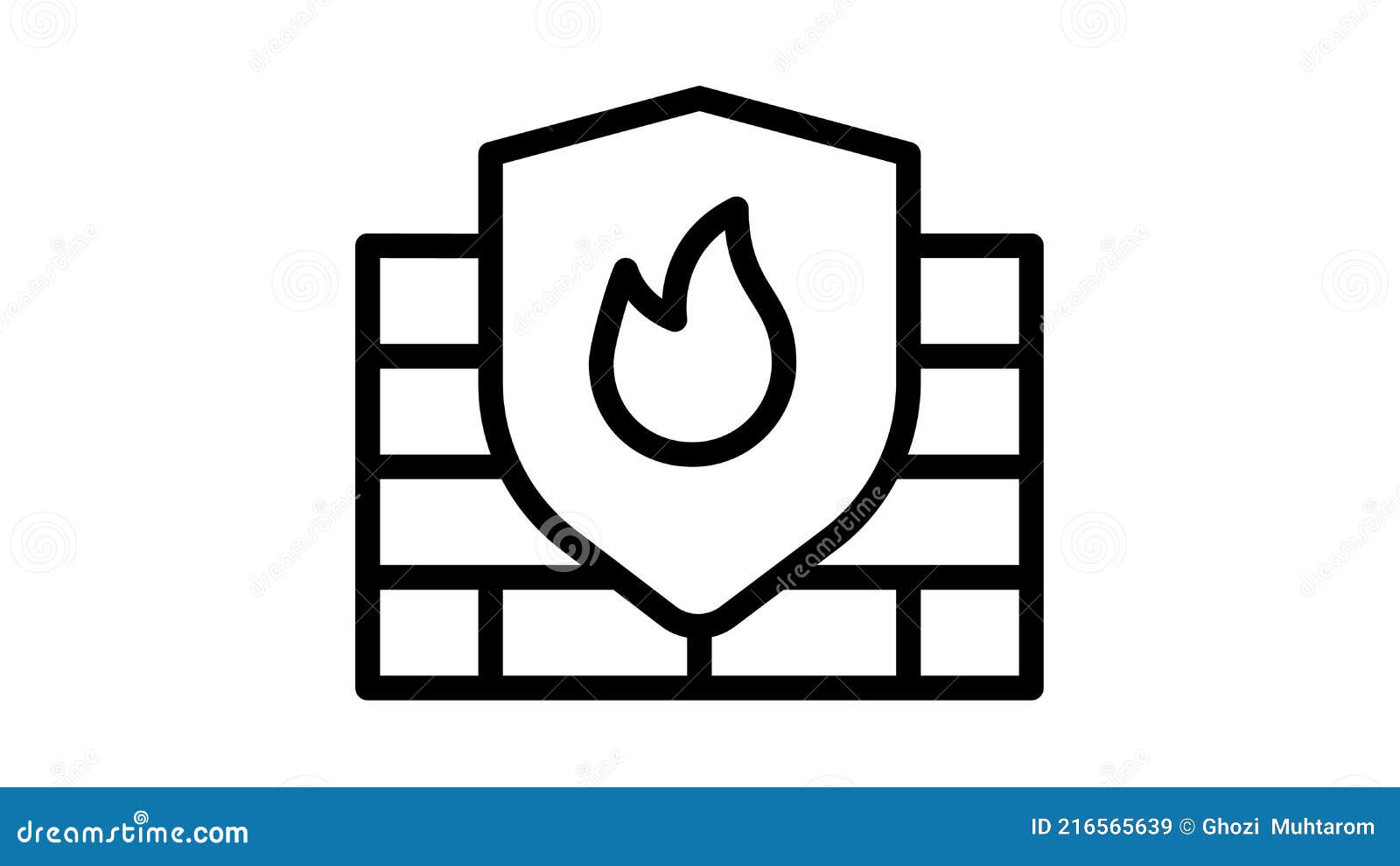 Firewall Security Wall App Essential Object Ui Ux Icon A Continuous ...