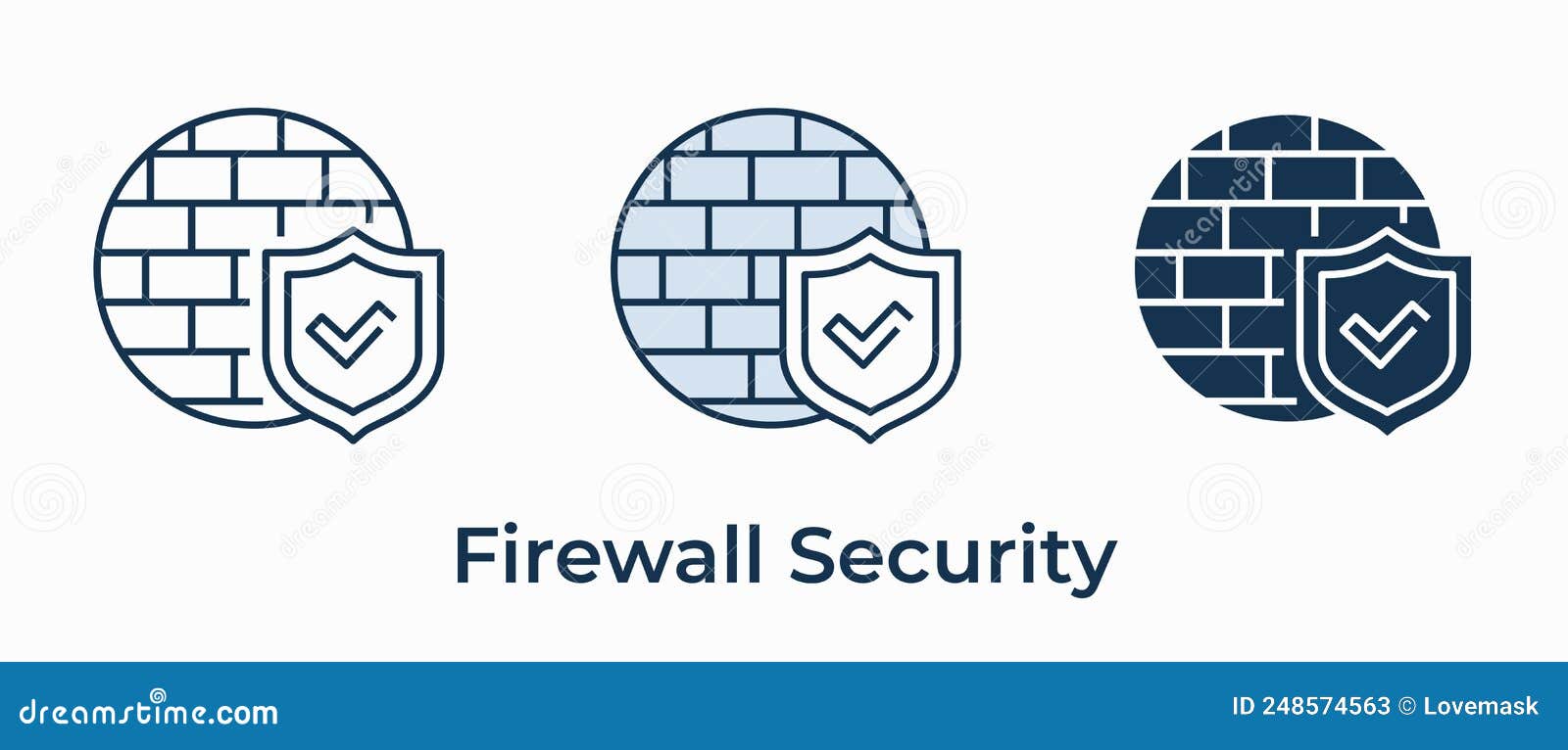 Firewall Security Icon. Black Vector Illustration Isolated on White ...