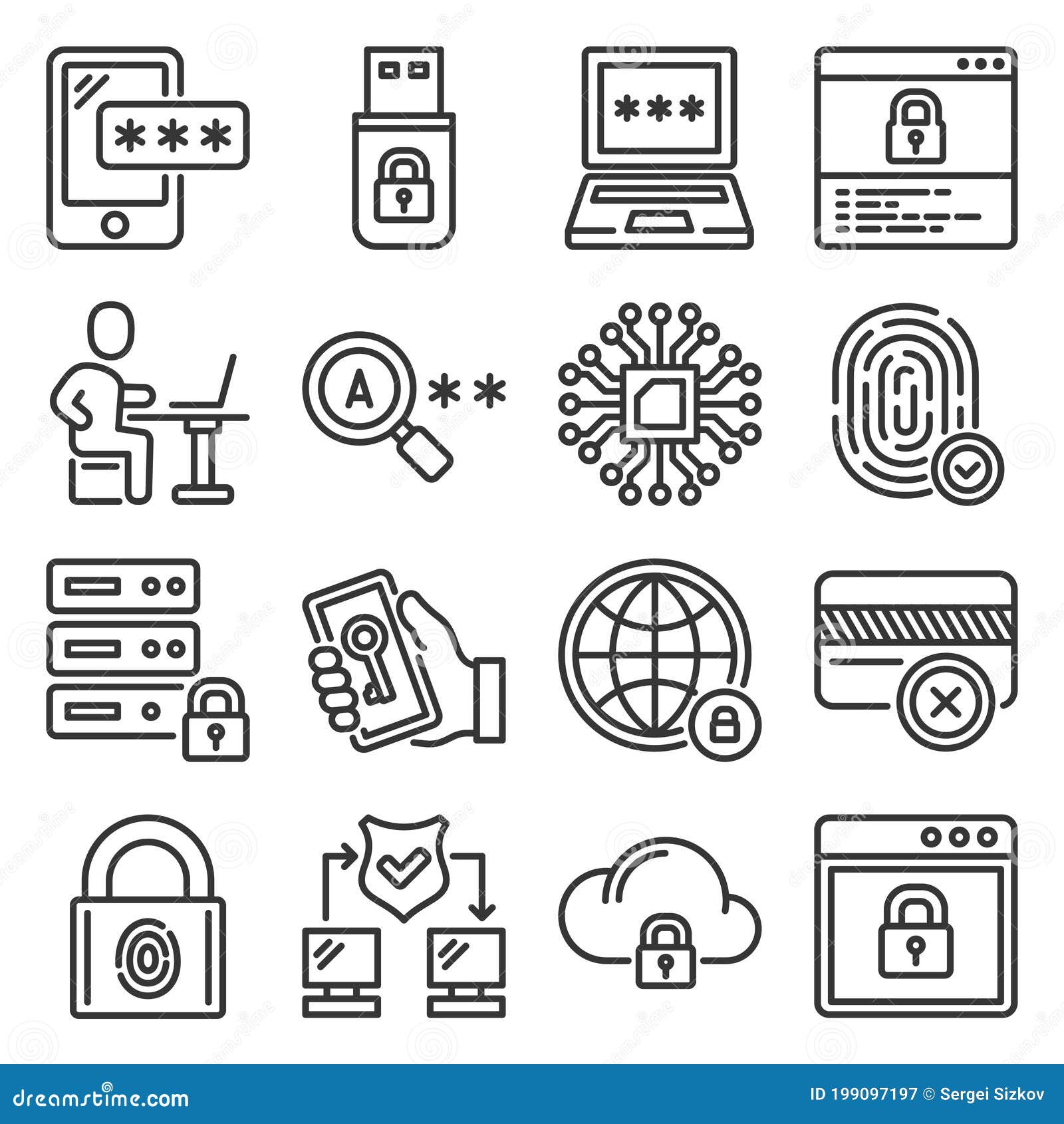 Firewall, Security and Protection Icons Set. Vector Stock Vector ...