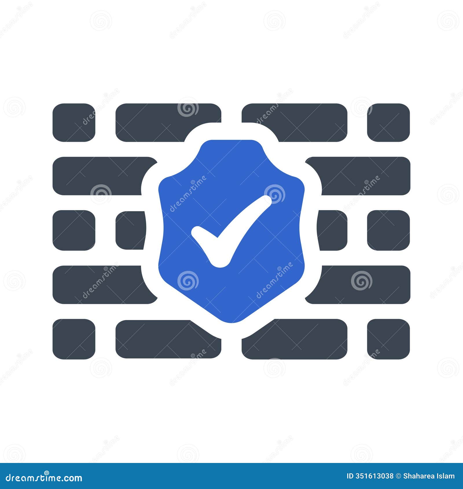 Firewall shield icon stock illustration. Illustration of firewall ...