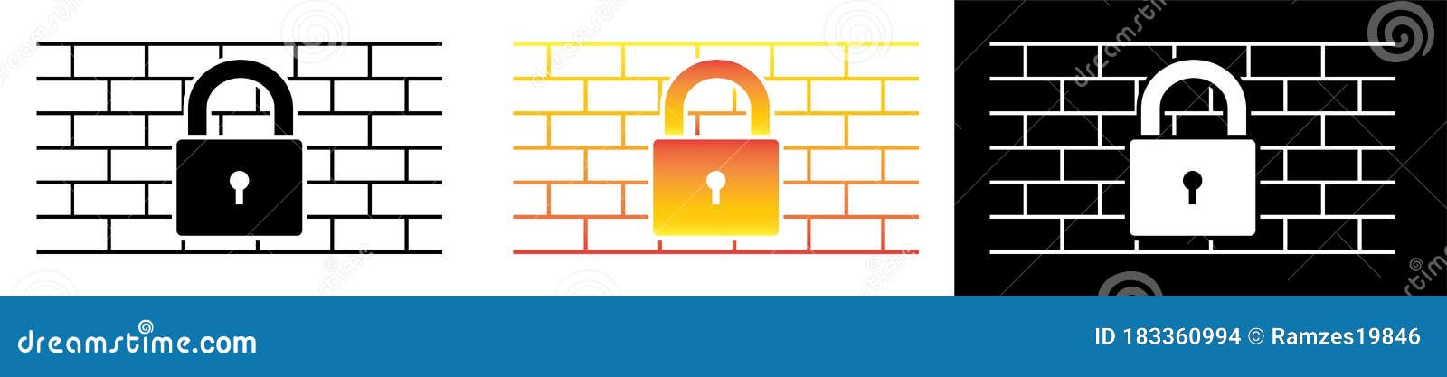 Firewall Sign is Black and White and in the Colors of Fire. Network ...