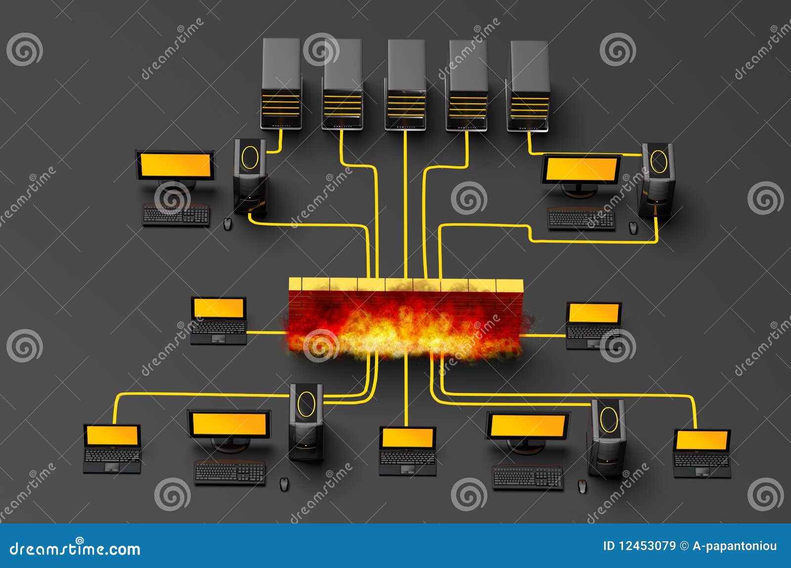 Firewall Traffic stock illustration. Illustration of server - 12453079