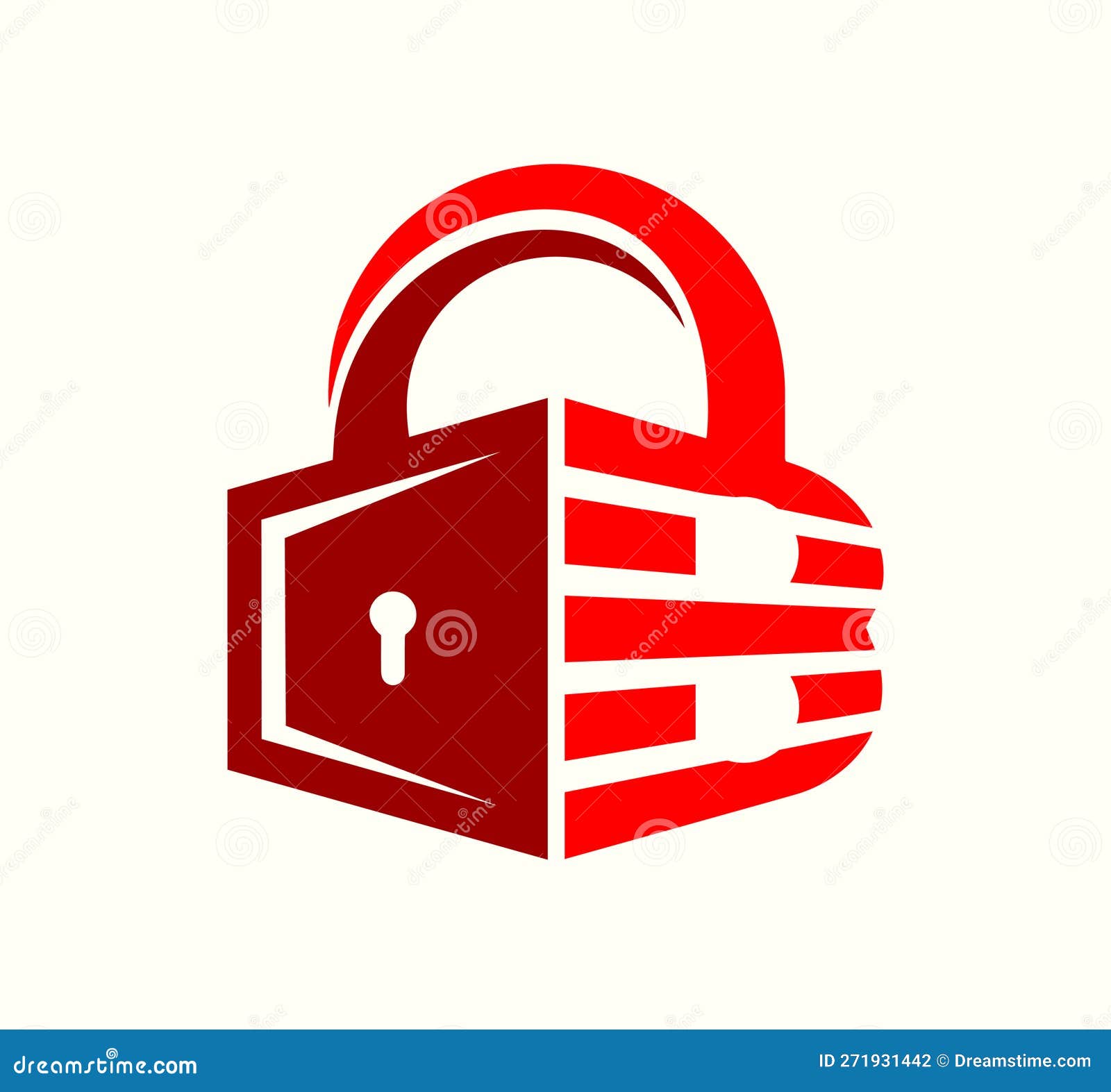 Firewall Unlocked Padlock with Keyhole B Logo Stock Vector ...