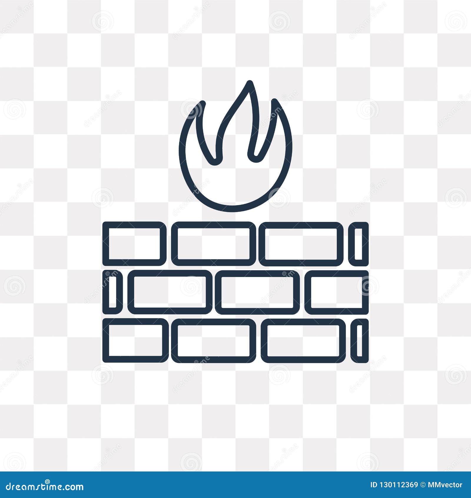Firewall Vector Icon Isolated on Transparent Background, Linear Stock ...