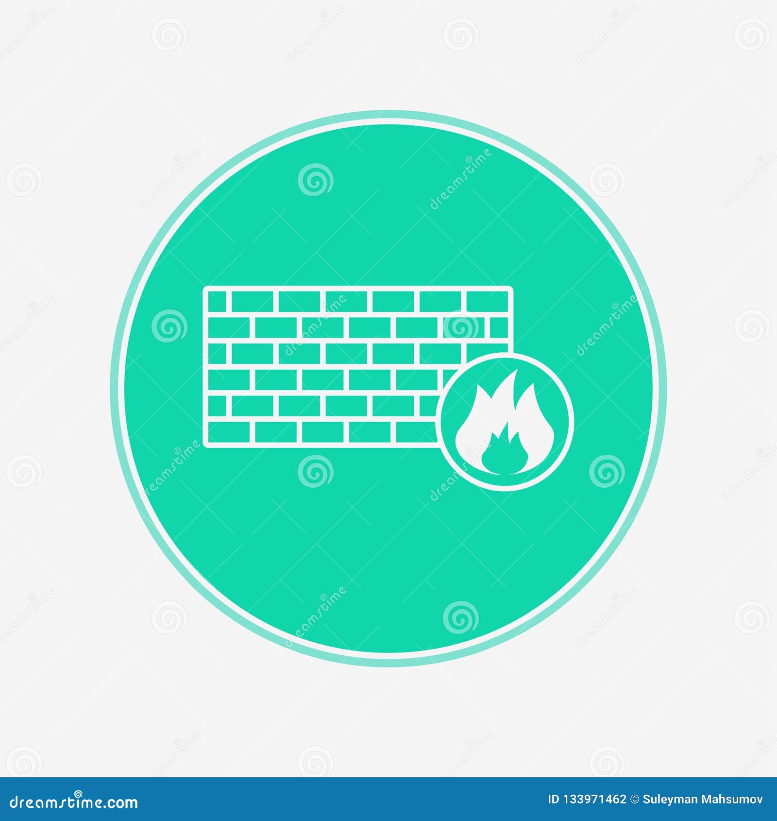 Firewall Vector Icon Sign Symbol Stock Vector - Illustration of ...
