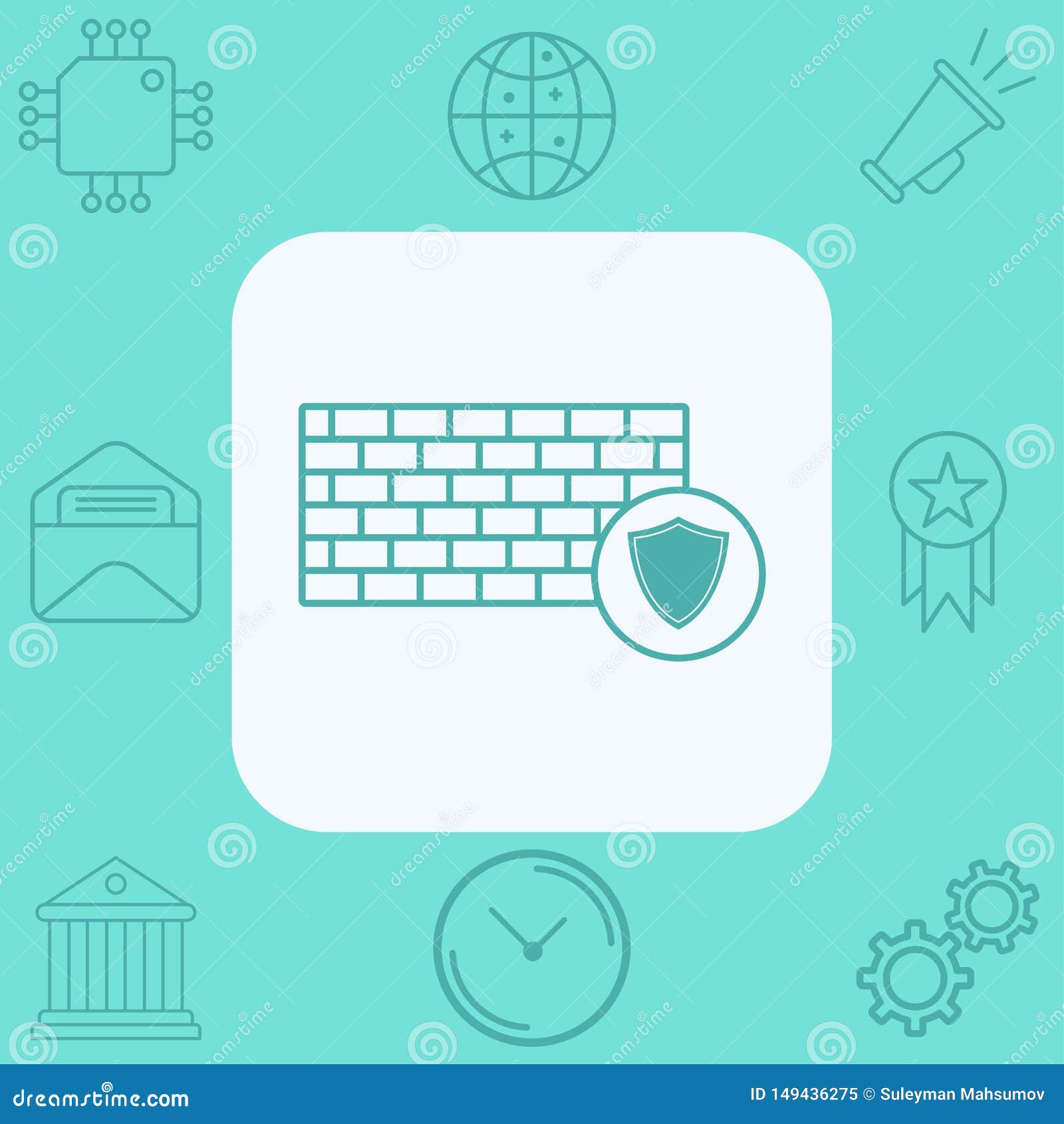 Firewall Vector Icon Sign Symbol Stock Illustration - Illustration of ...