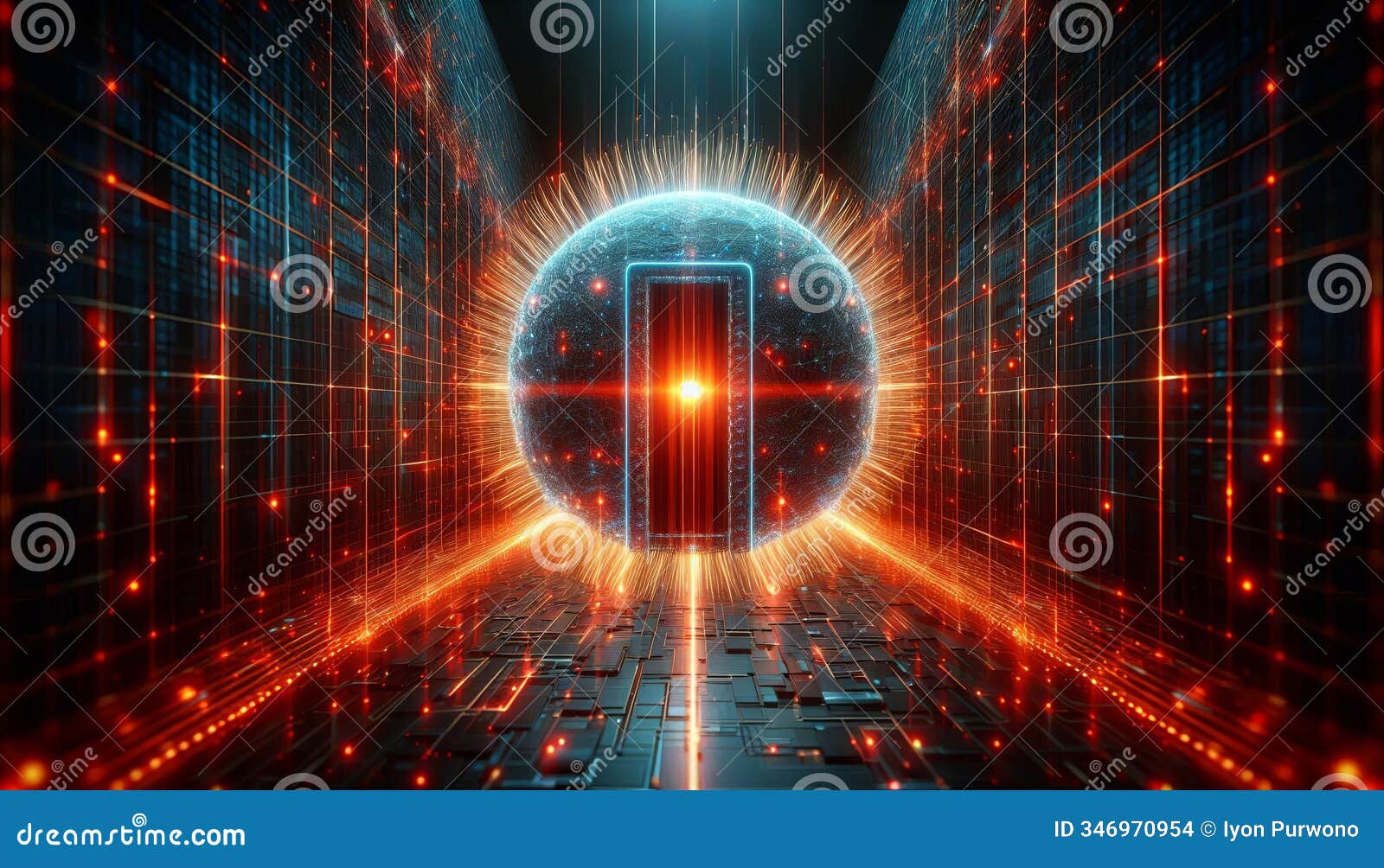 Firewall Visualization Blocking Cyber Threats Stock Illustration ...