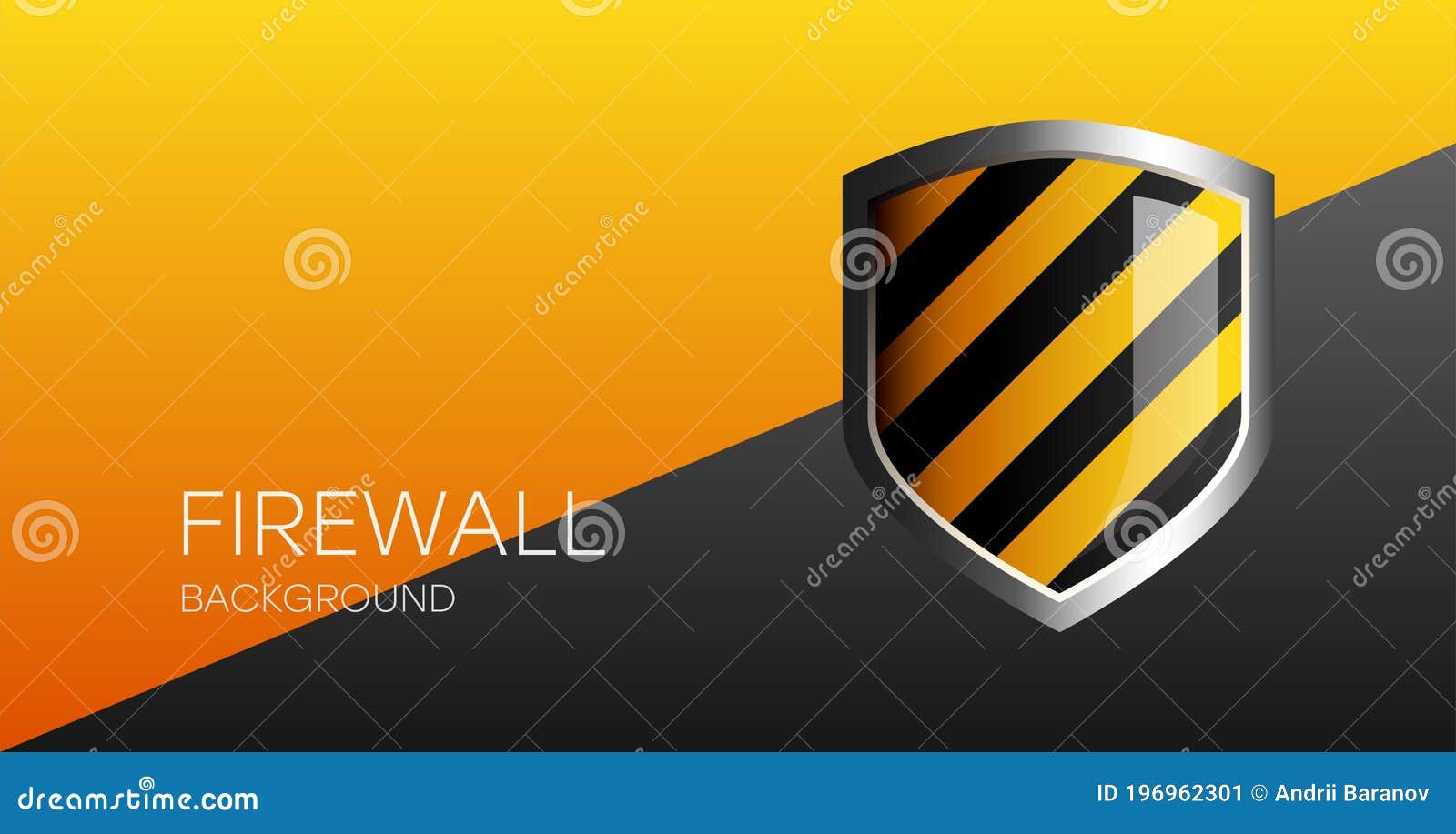 Firewall on a Yellow-black Background. Modern Digital Protection ...