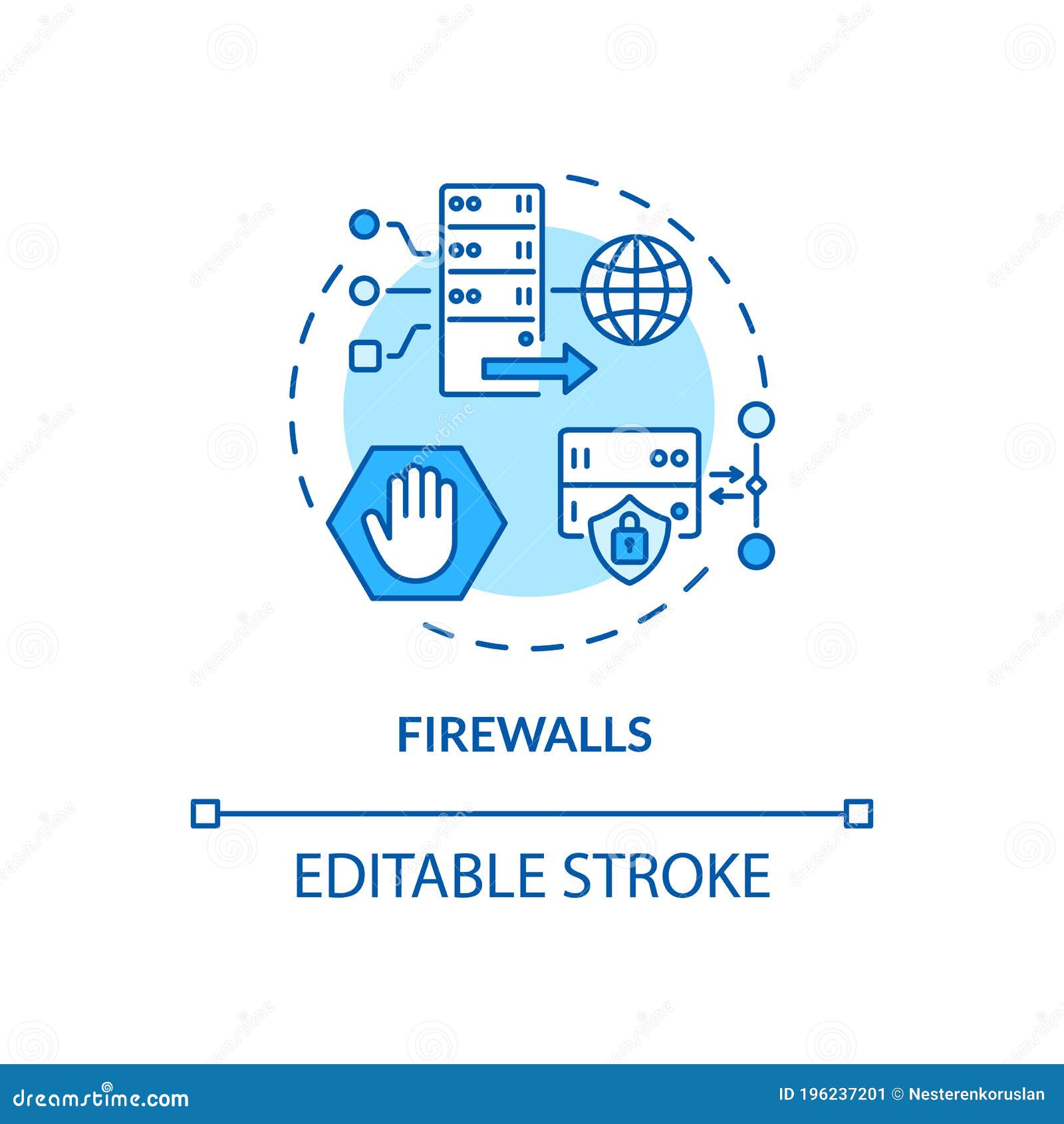 Firewalls concept icon stock vector. Illustration of lock - 196237201