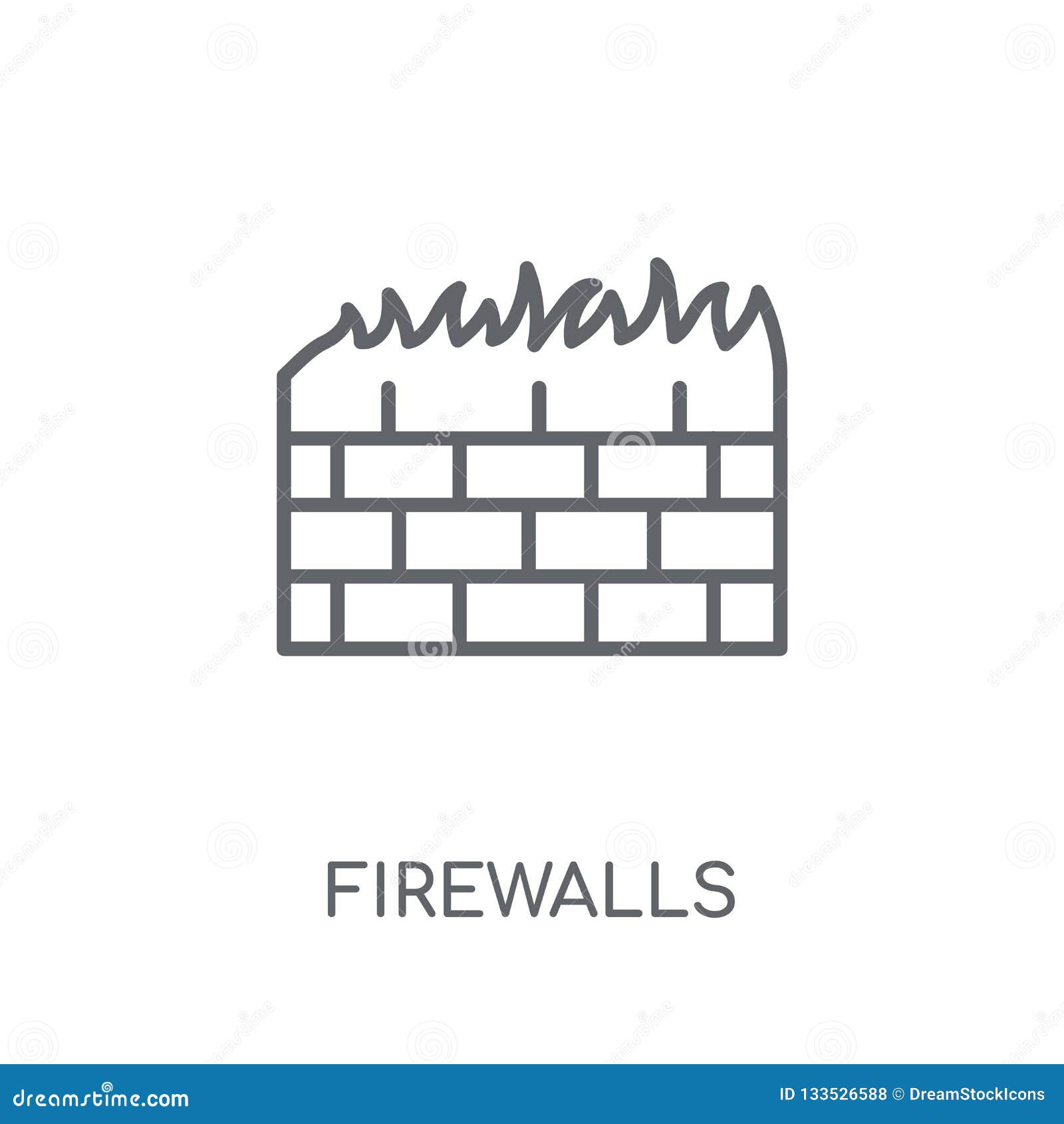 Firewalls Linear Icon. Modern Outline Firewalls Logo Concept on Stock ...
