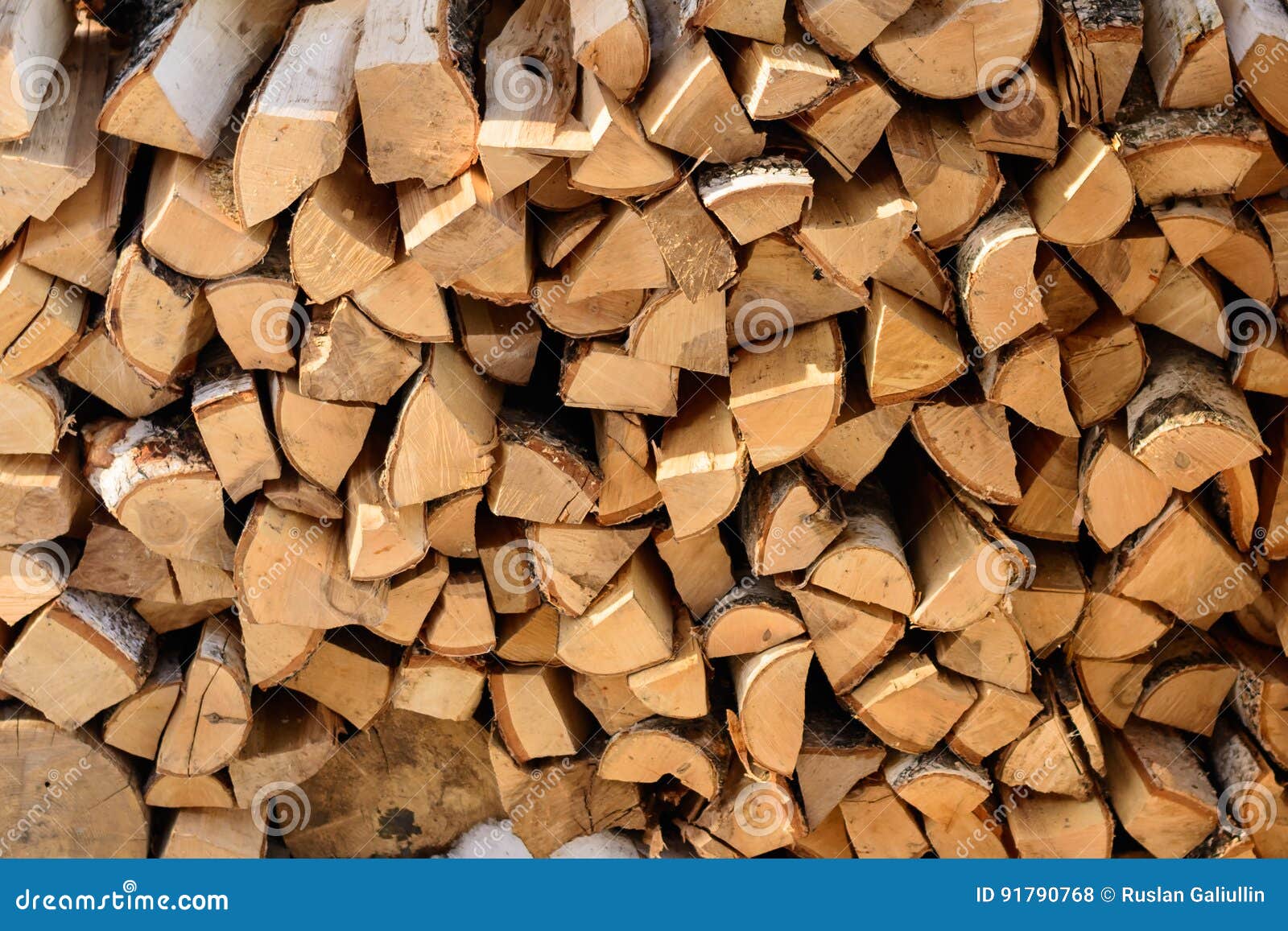 Firewood Background - Split Hardwood Kiln-dried. Split Firewood in the ...