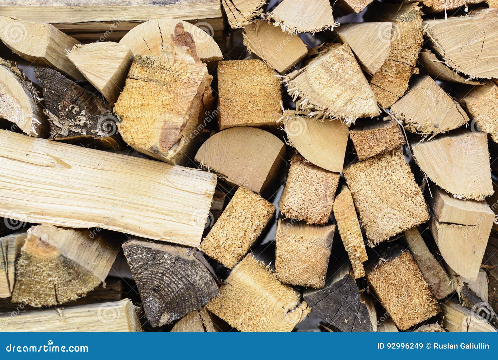 Firewood Background - Split Hardwood Kiln-dried. Split Firewood in the ...