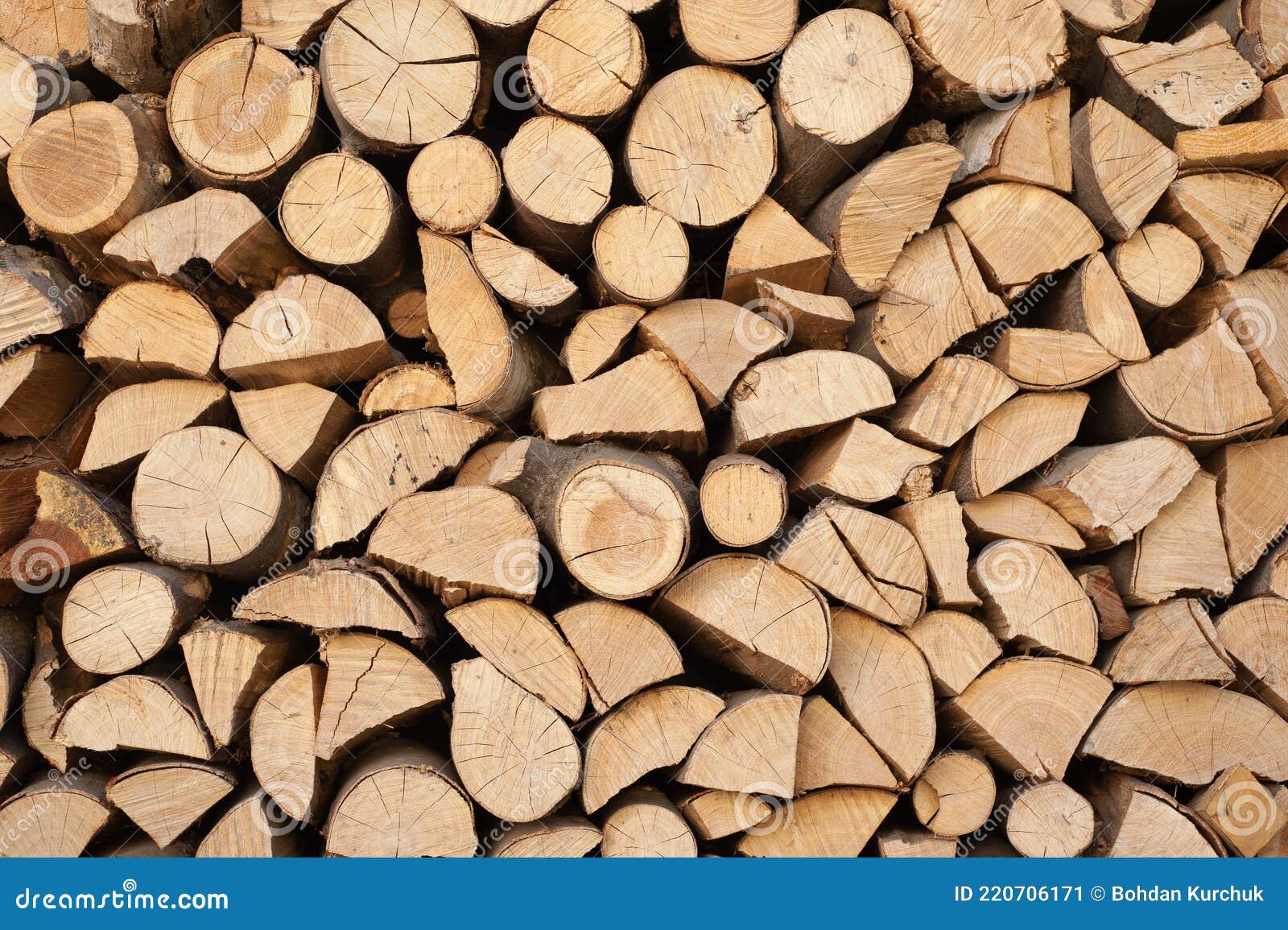 Firewood, Beautifully Stacked Stock Image - Image of floor, brick ...