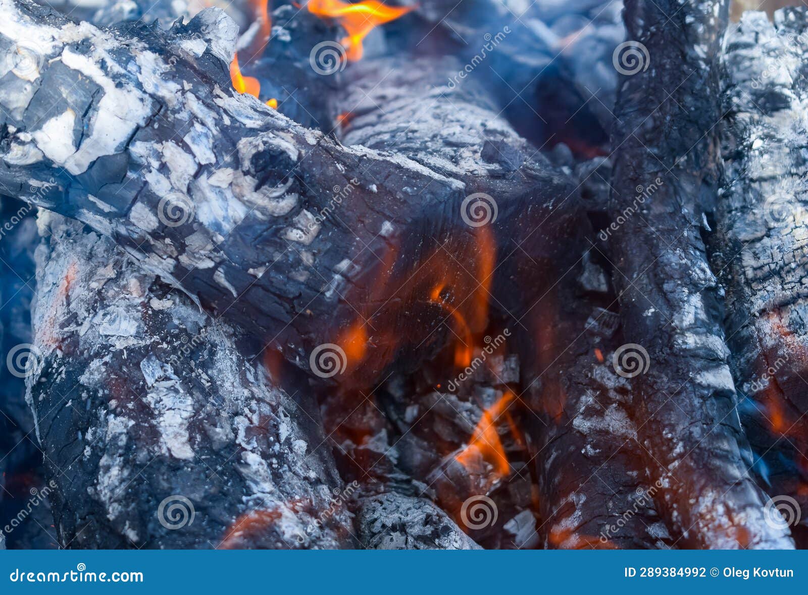Firewood Burning in the Brazier, Smoldering Log Coals Stock Photo ...