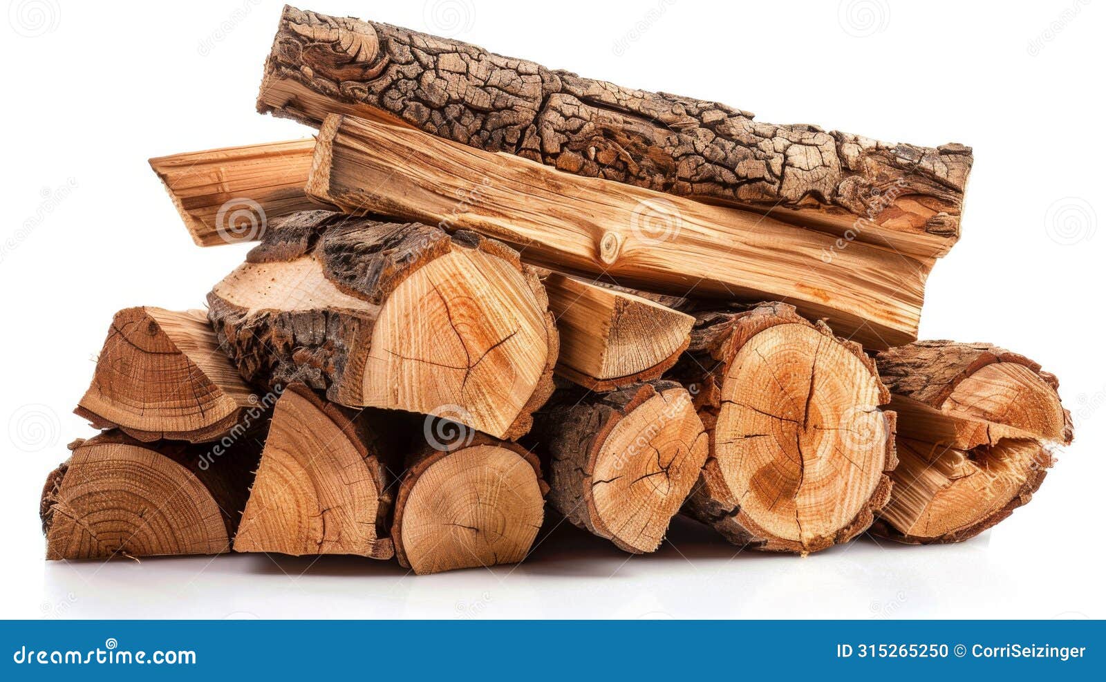 Firewood Concept - Stack of Timber Wood Log Pile Isolated on White ...