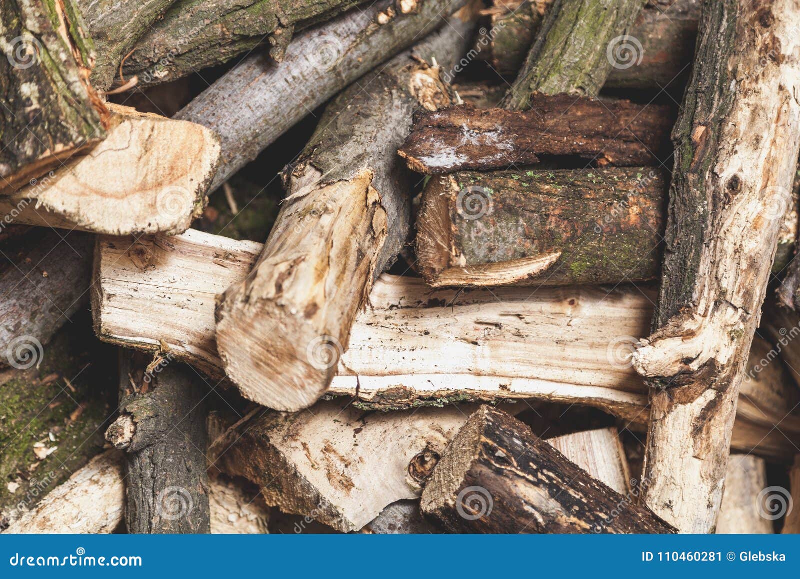 Firewood of Different Shapes Piled with Bunch Stock Image - Image of ...