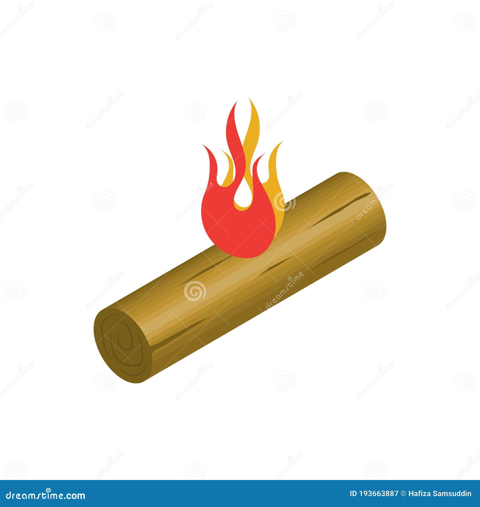 Firewood on Fire. Vector Illustration Decorative Design Stock Vector ...
