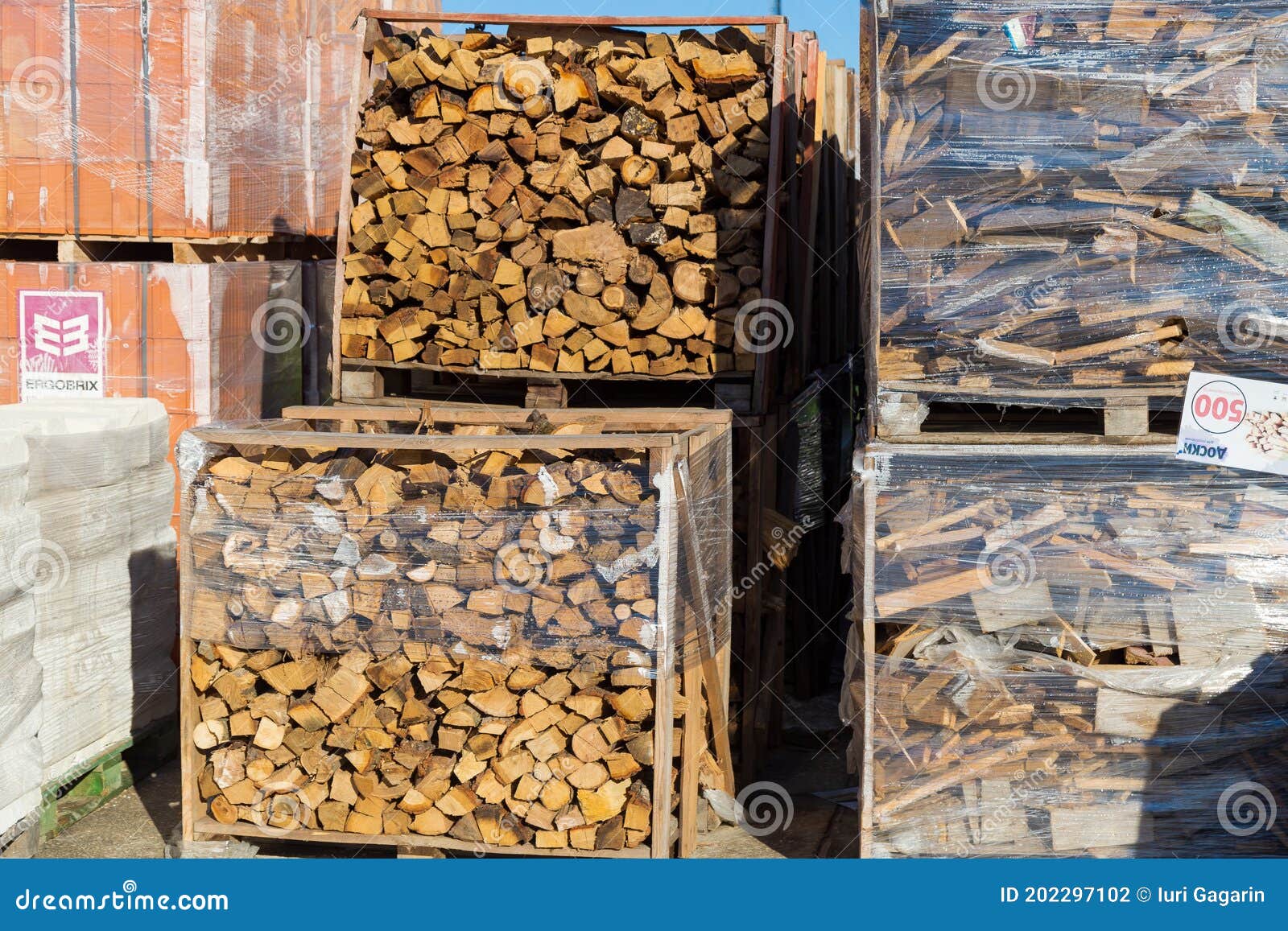 Firewood for Home Heating and Cooking on an Open Fire Stock Photo ...