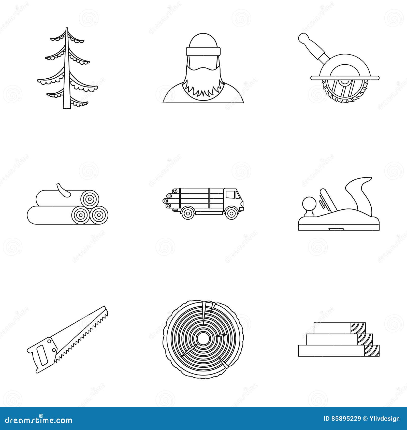 Firewood Outline Icon, Wood Log, Timber, And Woodpile. Cartoon Vector ...