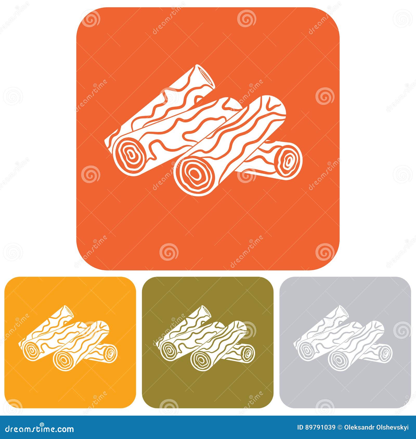 Firewood icons set stock vector. Illustration of element - 89791039