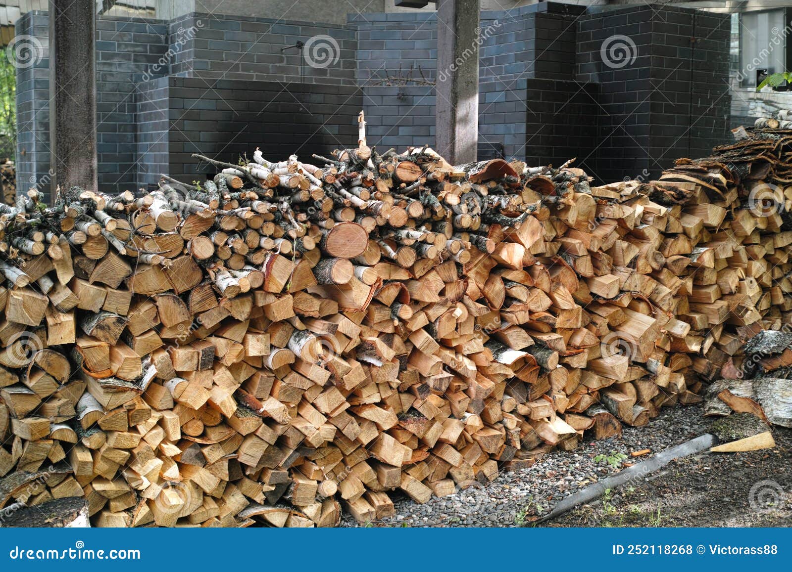 Firewood for Outdoor Kitchen Stock Photo - Image of natural, firewood ...