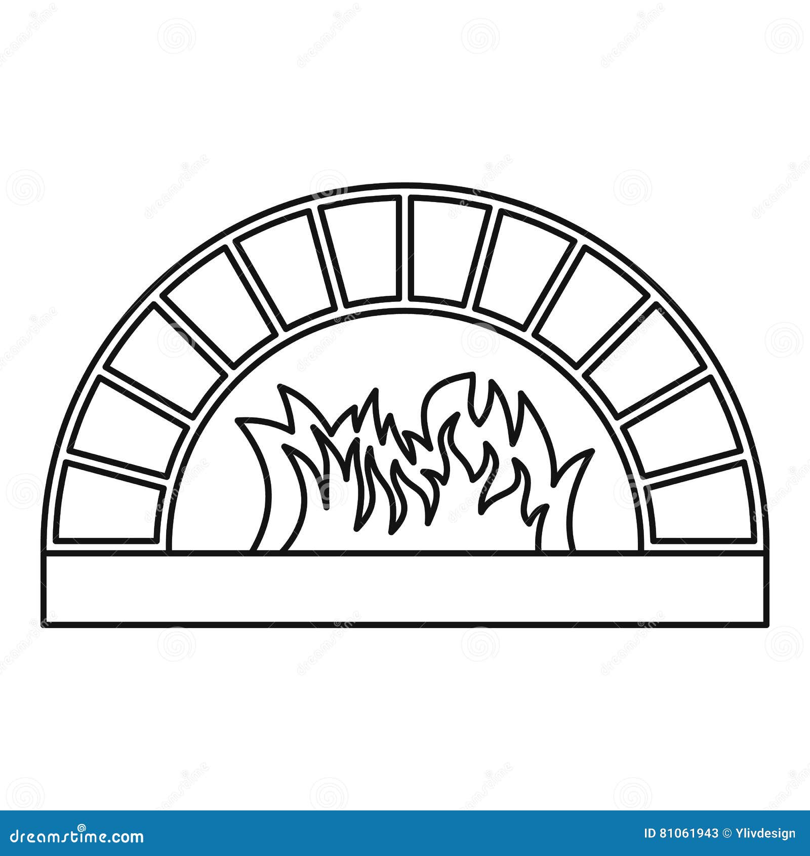 Firewood Oven Icon, Outline Style Stock Vector - Illustration of open ...