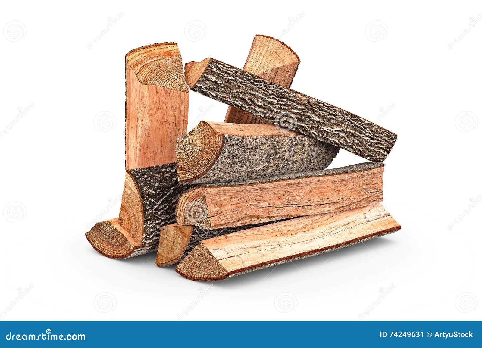 Firewood stack chopped stock illustration. Illustration of render ...