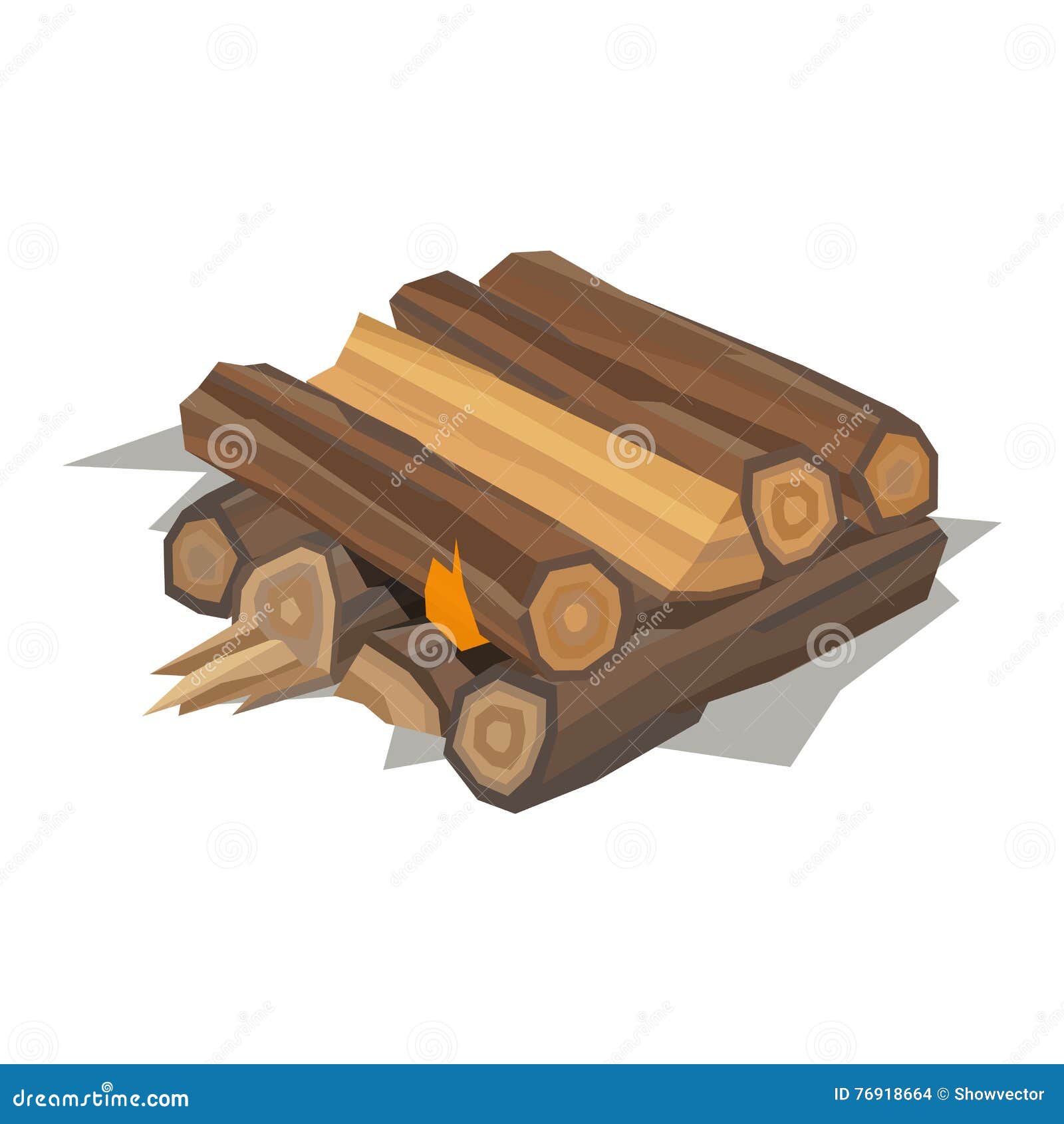 Firewood Stack Vector Wooden Material. Stock Vector - Illustration of ...