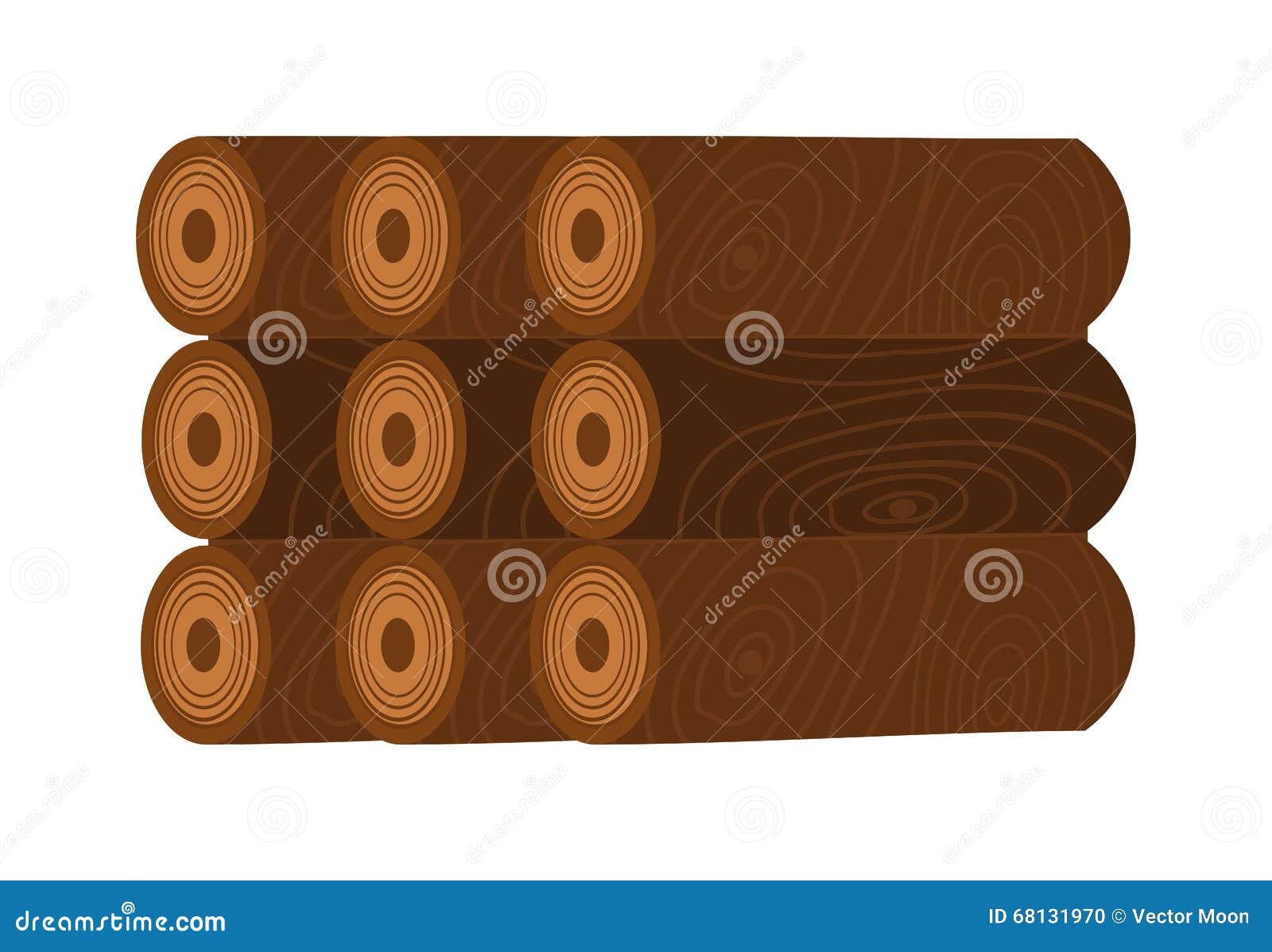 Firewood Stack Vector Wooden Material. Stock Vector - Illustration of ...