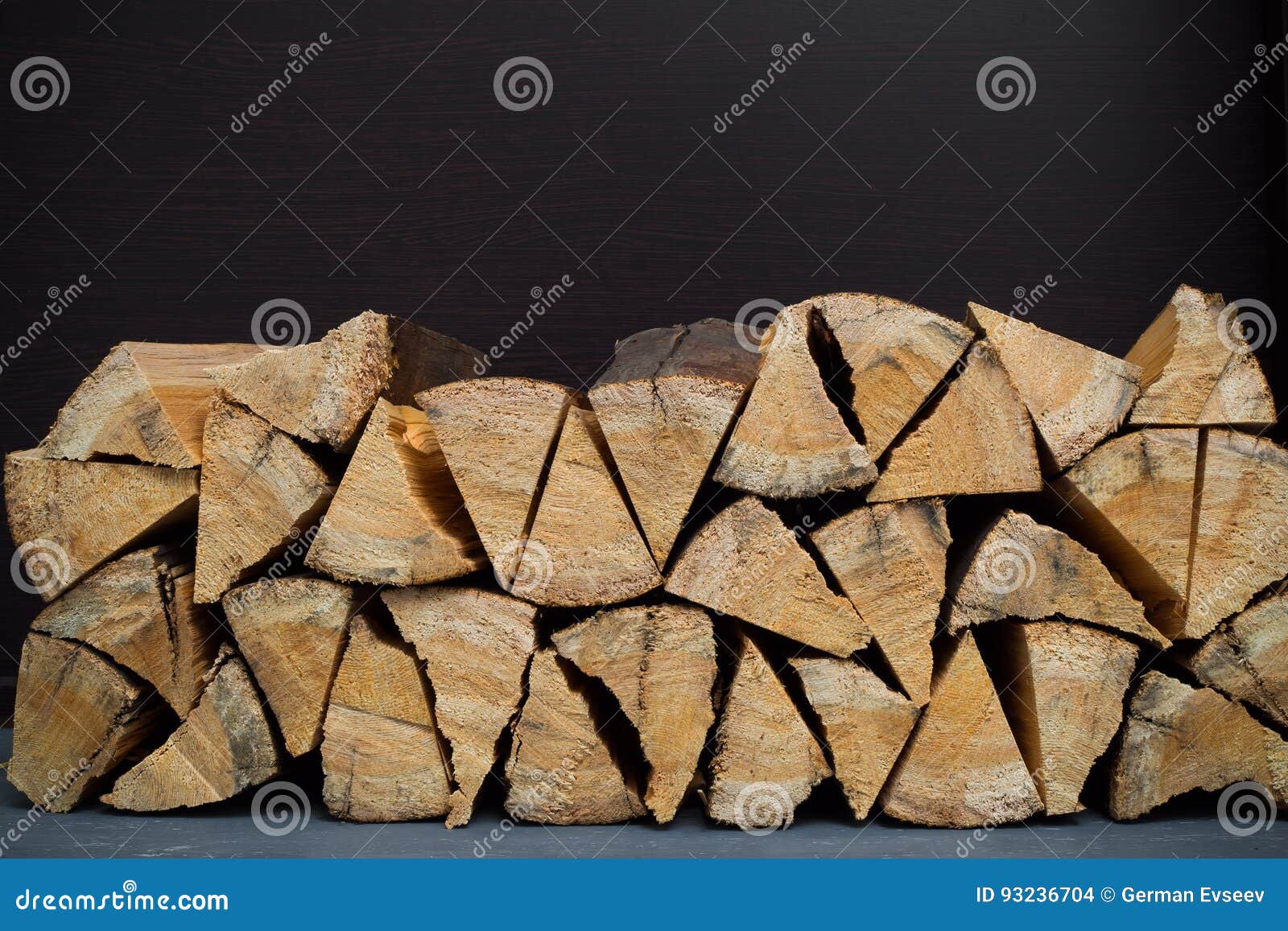 Firewood stacked stacks stock photo. Image of winter - 93236704