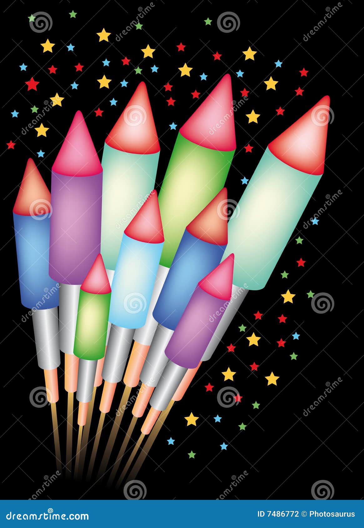 Bottle Rockets Vector Illustration | CartoonDealer.com #7491234