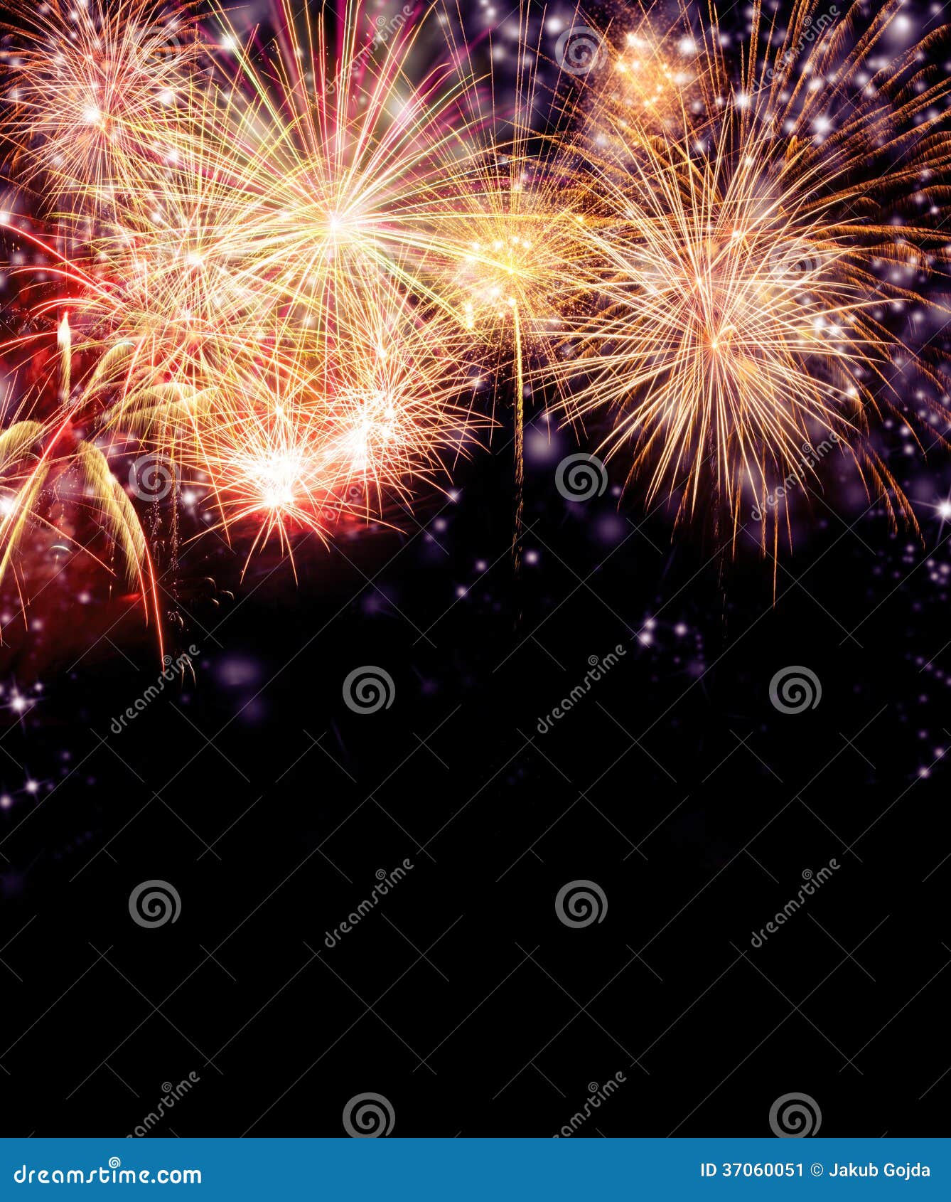Firework on Black Background Stock Image - Image of exploding, black ...