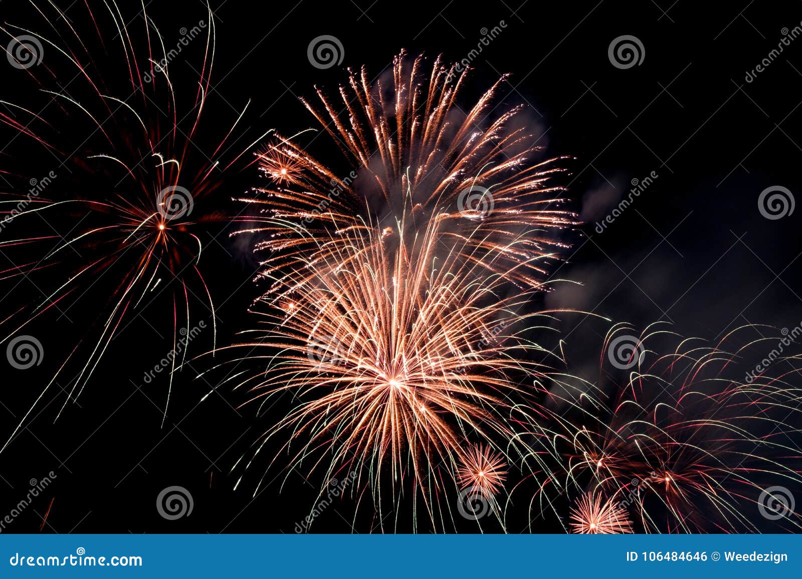 Firework Blast in Dark Sky at Night Celebration New Year,count D Stock ...